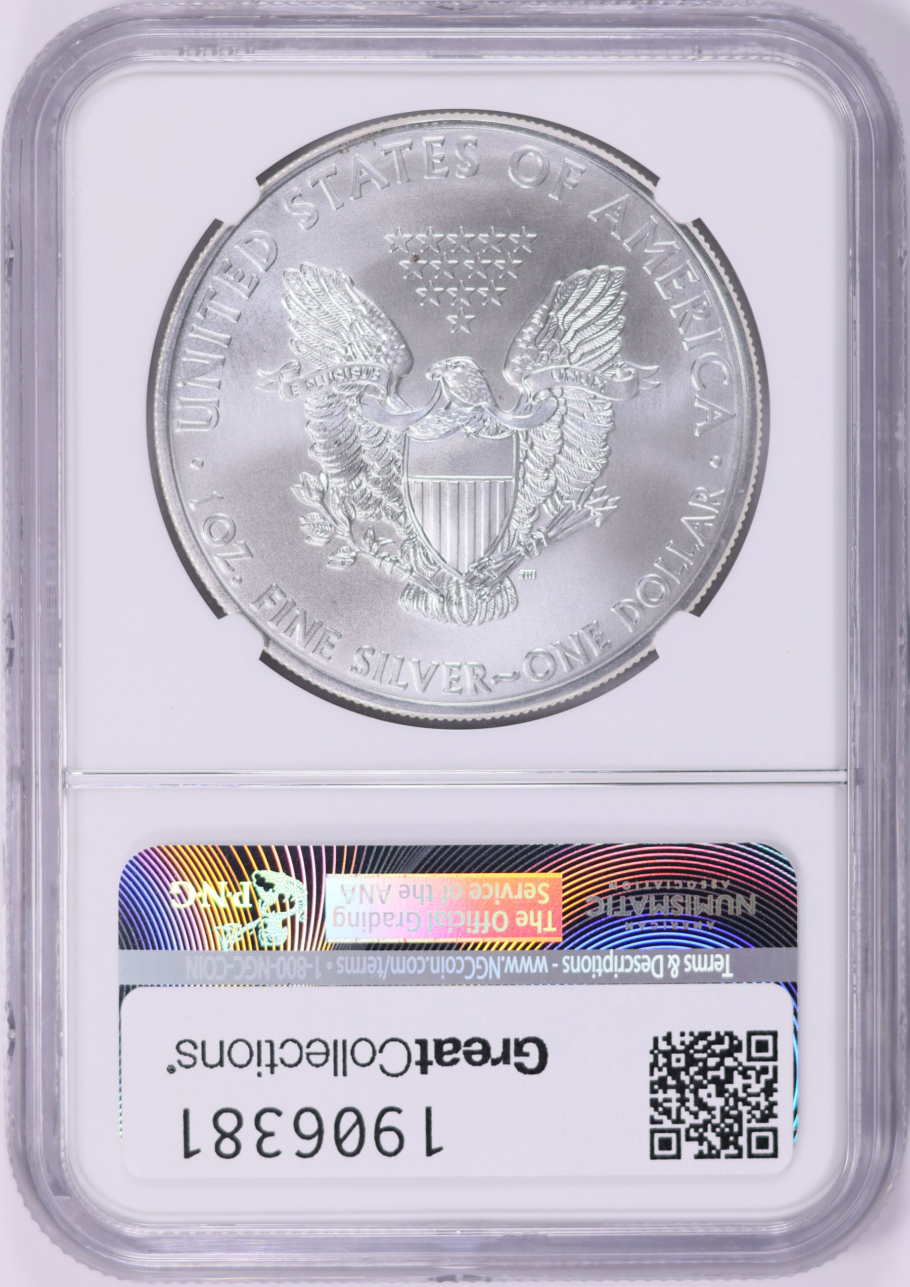 2015 $1 Silver Eagle NGC MS-69 (Wyatt Earp Facsimile Signature Label ...