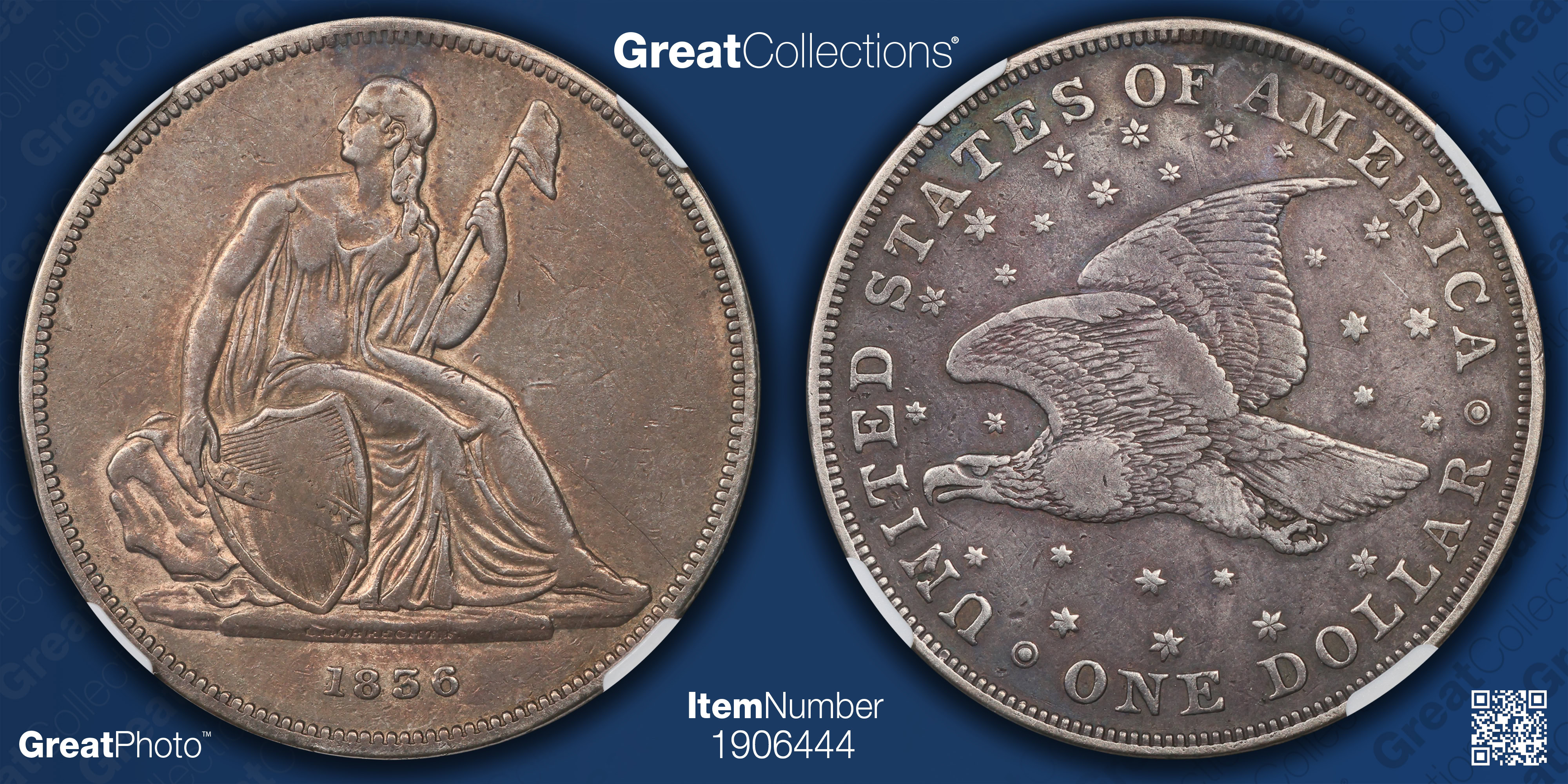 1836 Gobrecht Silver Dollar Original, Die Alignment IV J-60 NGC Proof ...