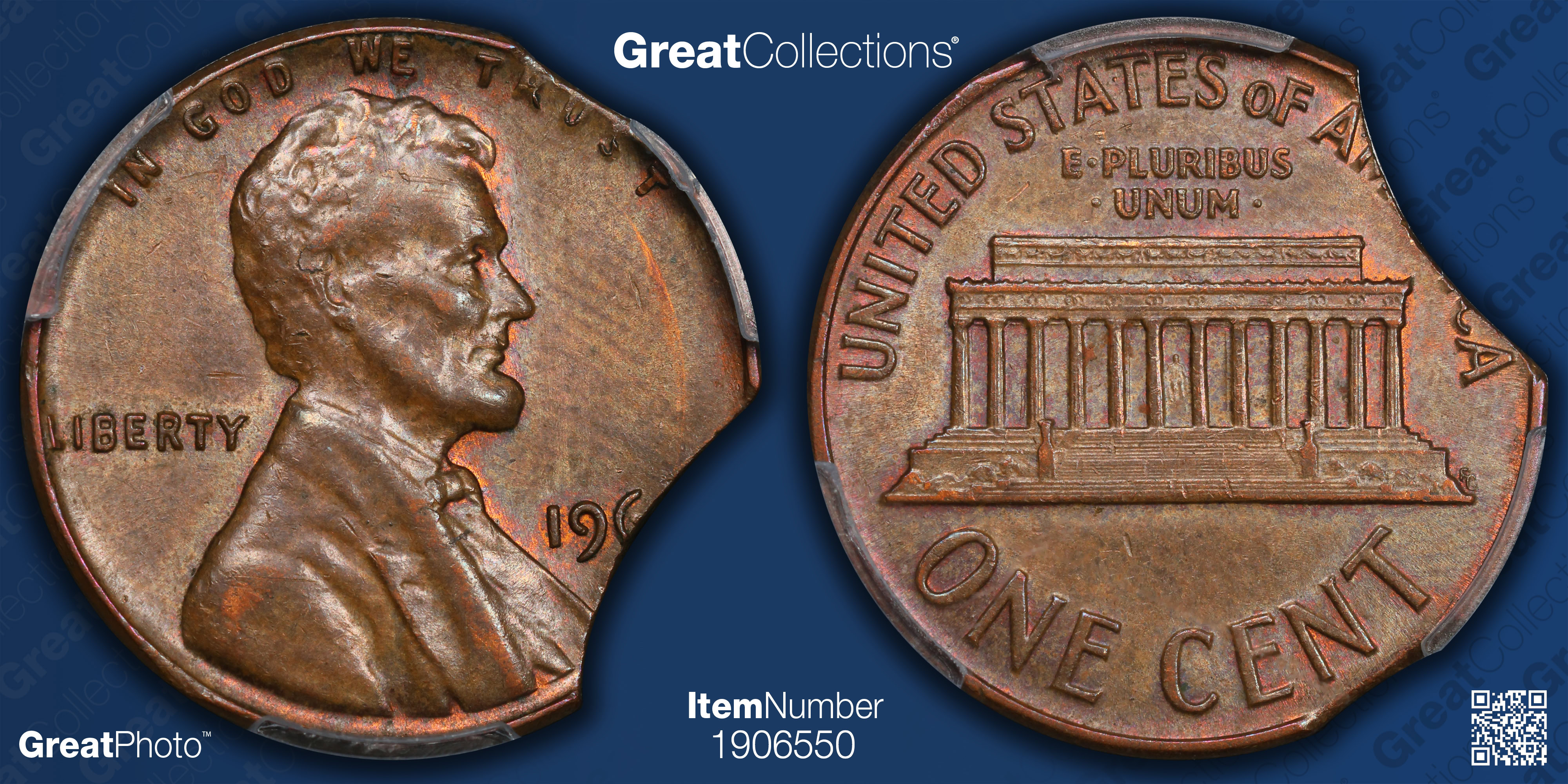 Mint Error (1960) Lincoln Cent Clipped Planchet PCGS AU-55 | PCGS Cert ...