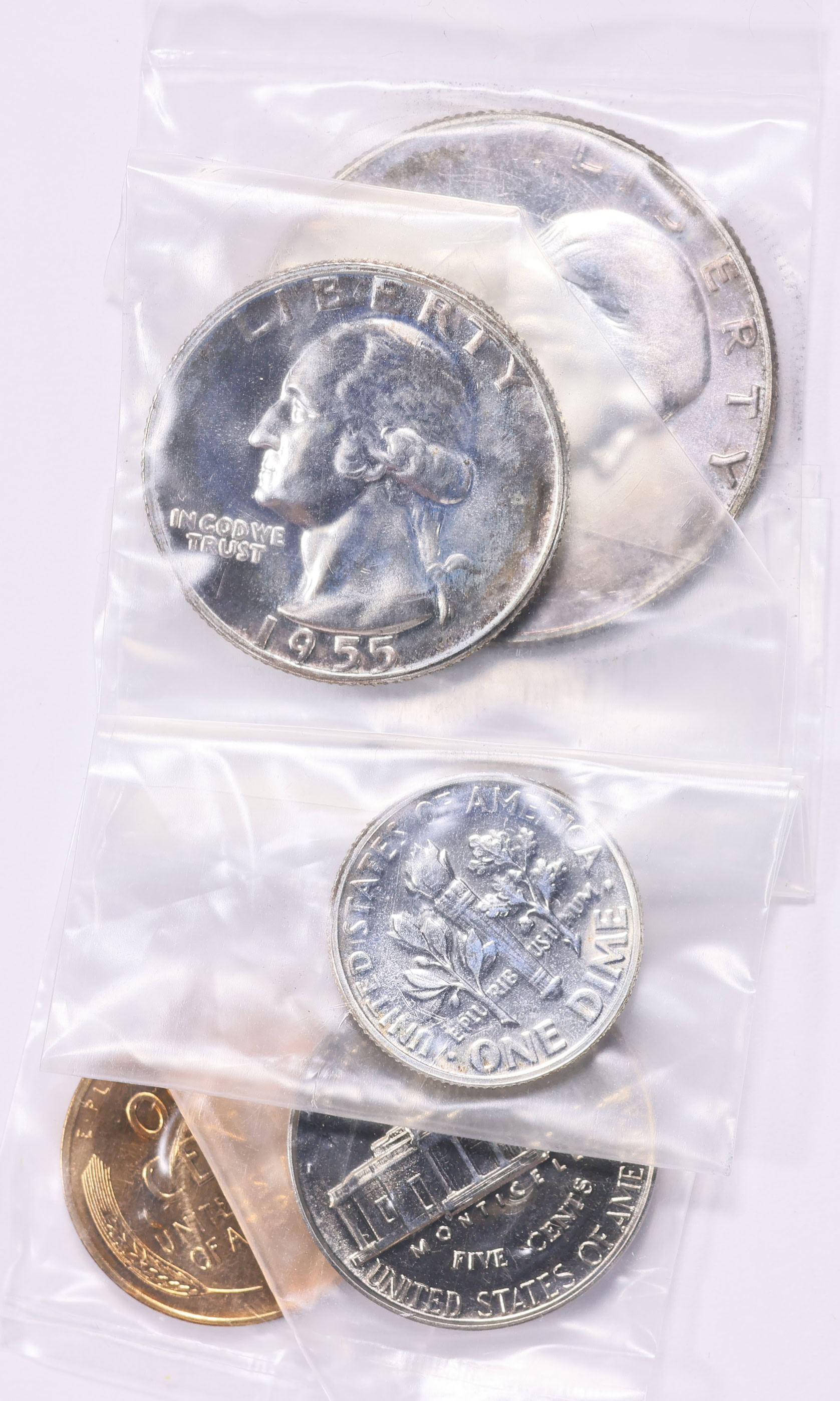 1955 1c-50c U.S. Mint Proof Set Uncertified in Original Government ...