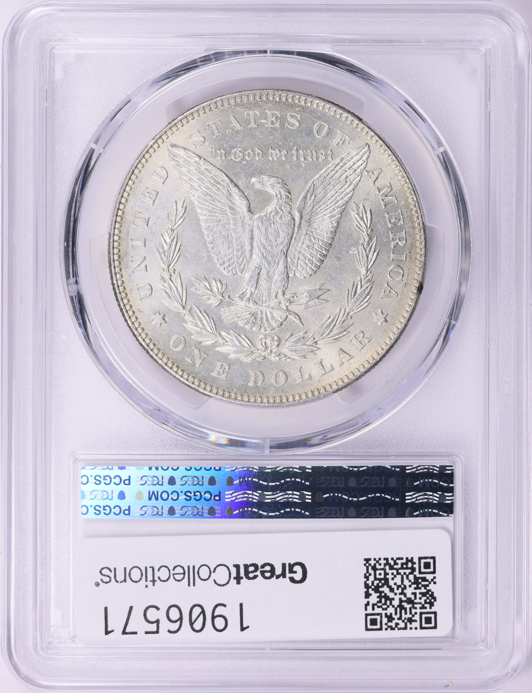 1878 Morgan Silver Dollar 7 Tailfeathers, Reverse of 1878 PCGS MS-61 ...