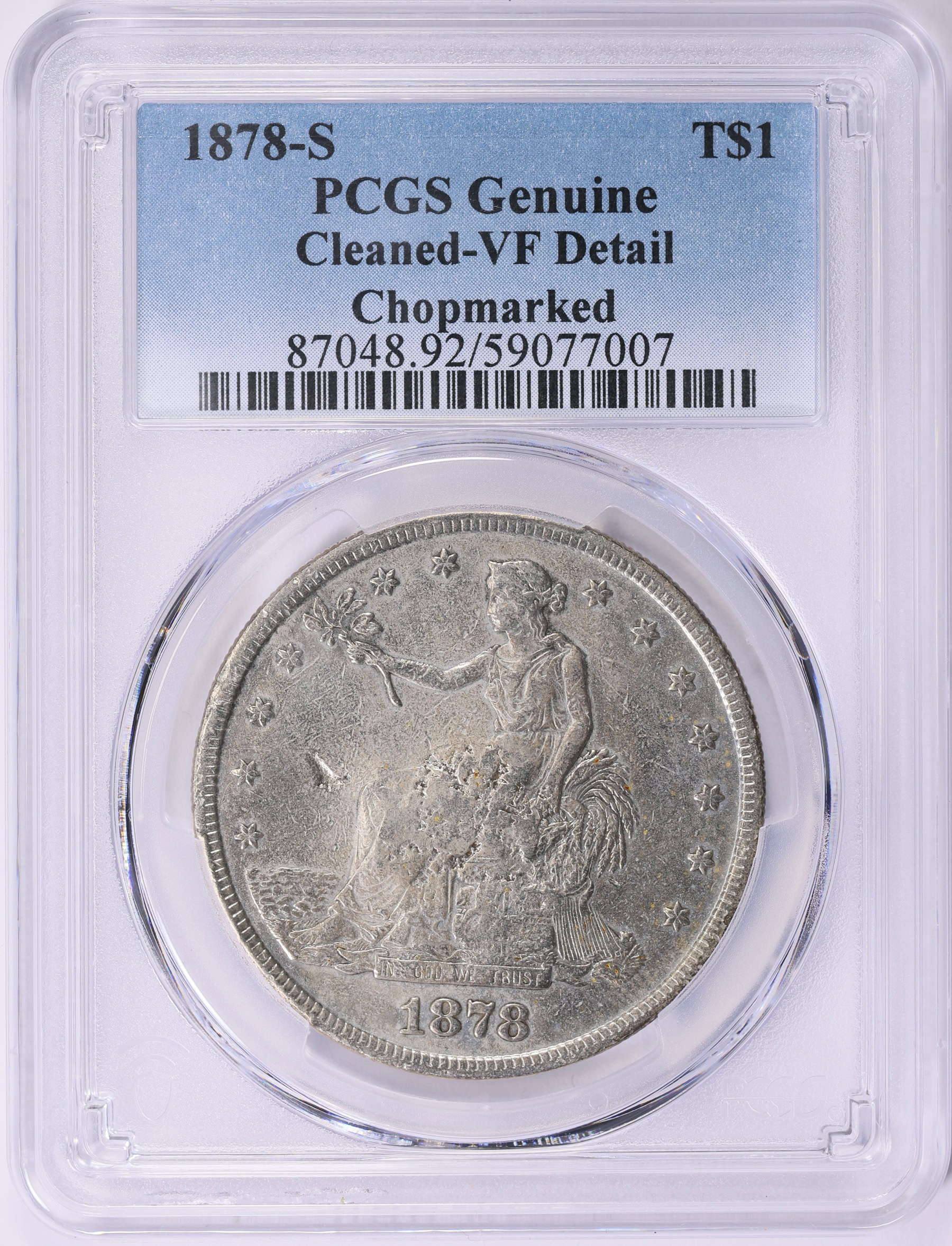 1878-S Trade Silver Dollar Chop Mark PCGS Genuine VF Details (Item 1906725) | GreatCollections ...