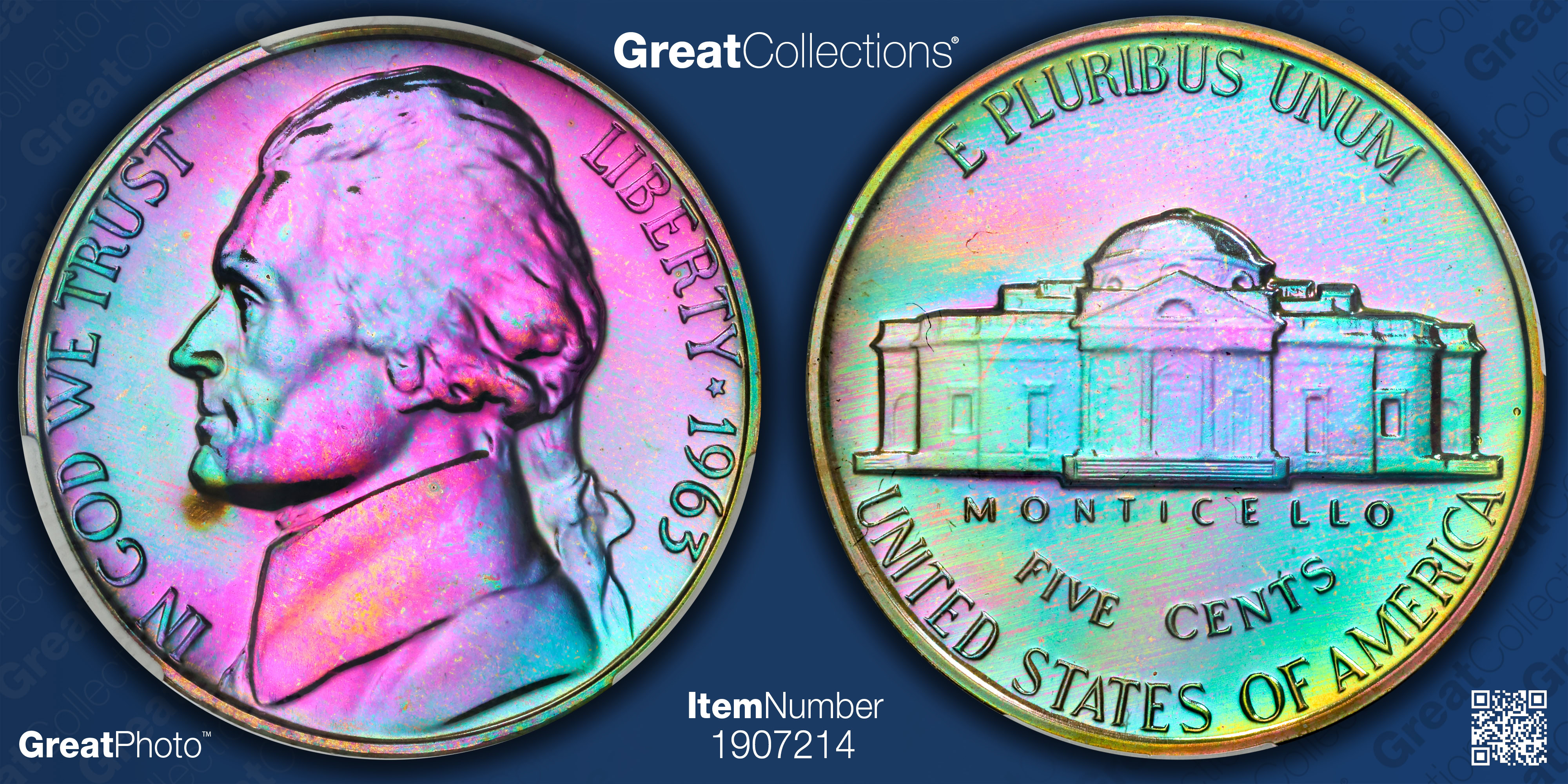1963 Jefferson Nickel CACG Proof-64 (Toned) (Item 1907214 ...