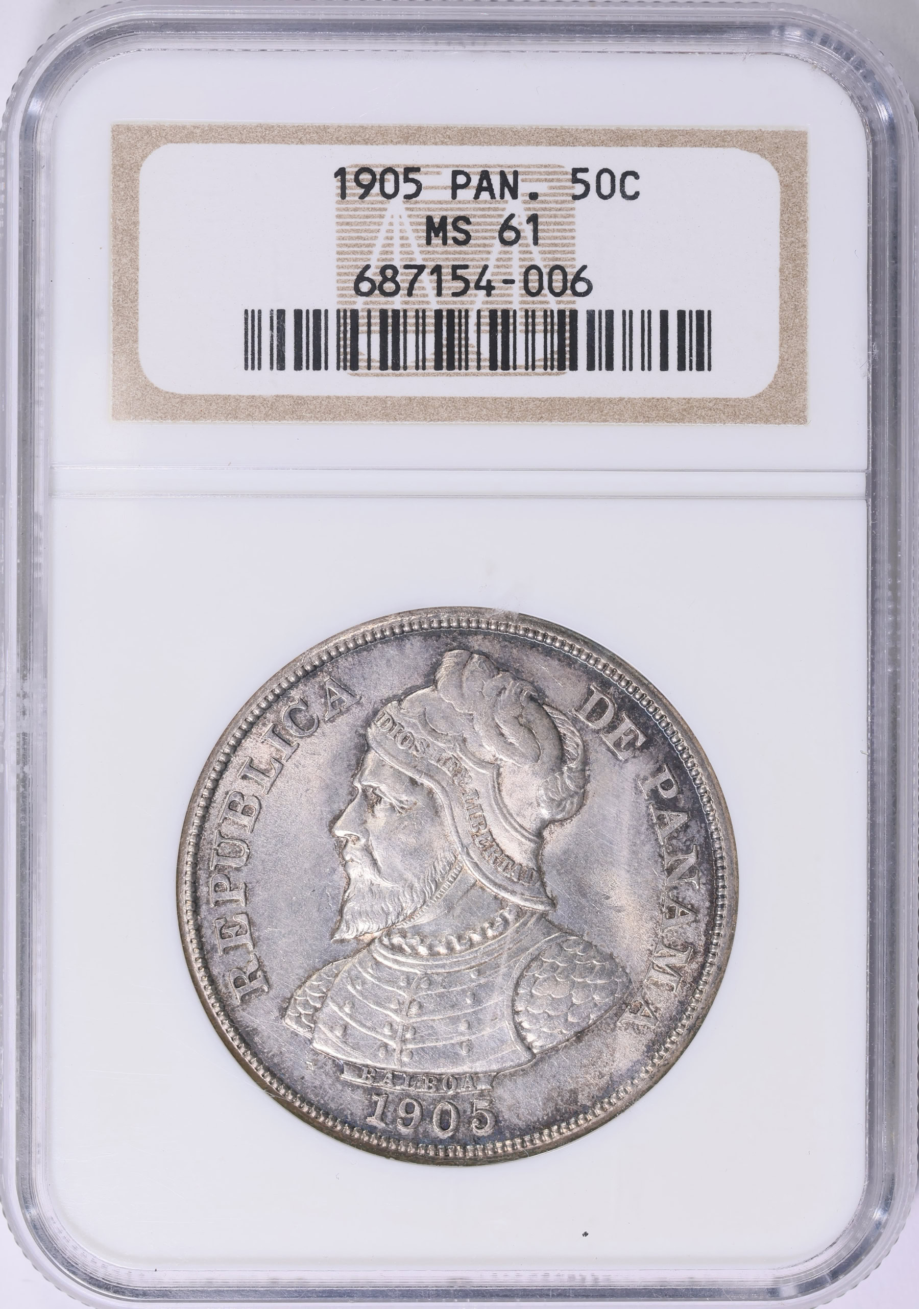 Panama 1905 Silver 50 Centesimos KM-5 NGC MS-61 (Item 1907276 ...