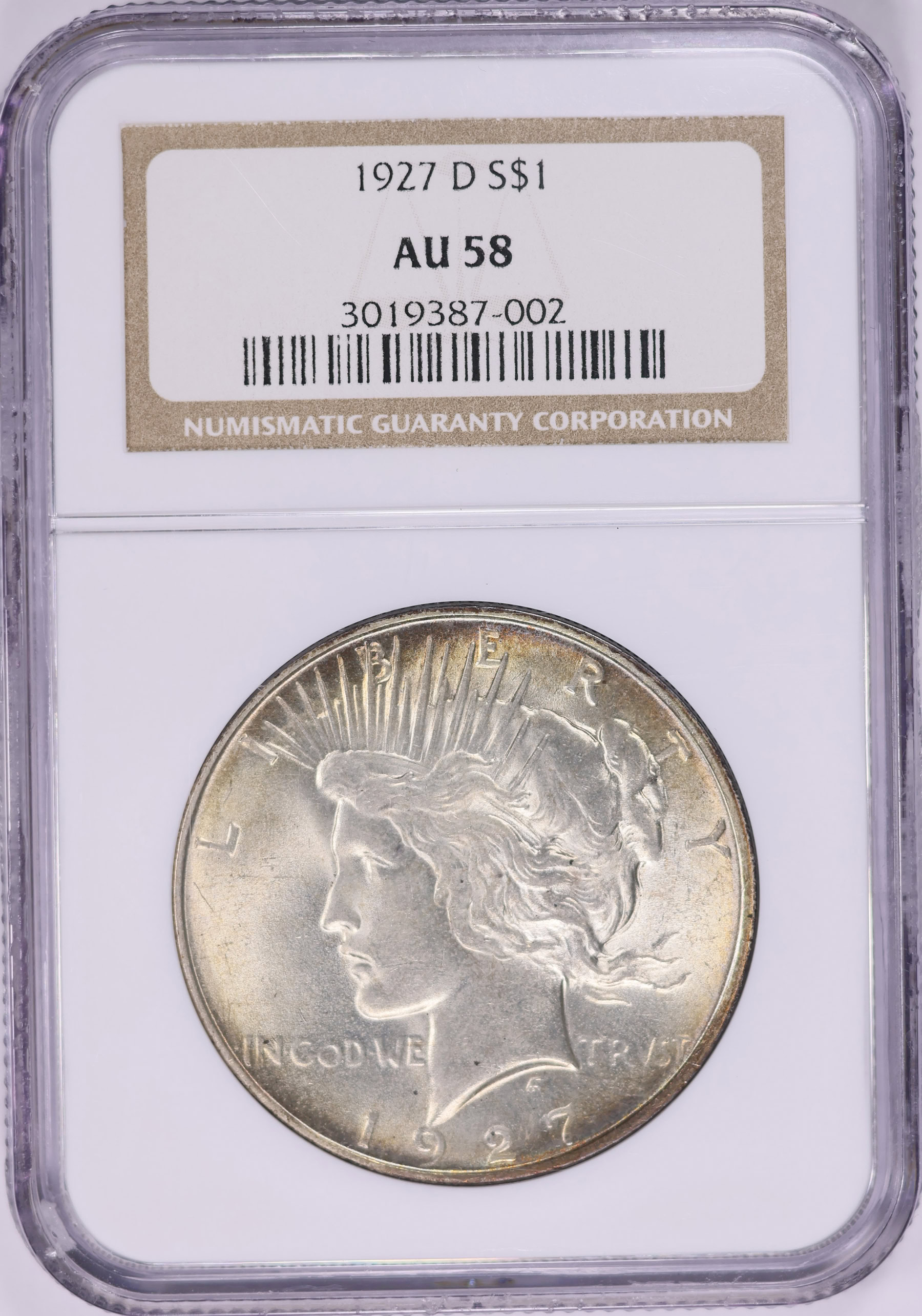 1927-D Peace Silver Dollar NGC AU-58 (Item 1907440) | GreatCollections ...