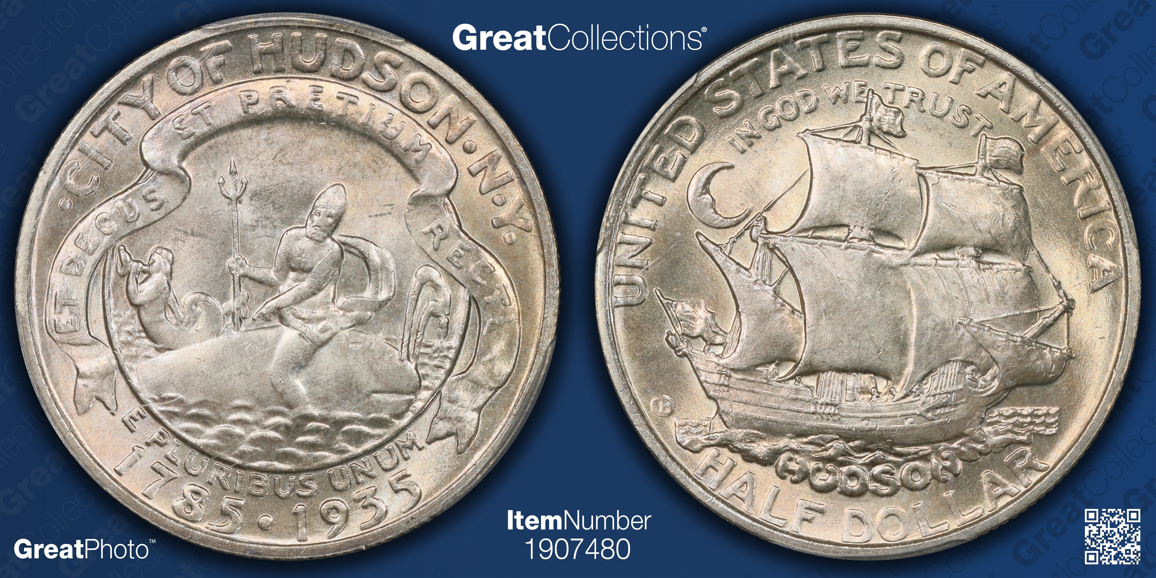 1935 Hudson, New York, Sesquicentennial Half Dollar PCGS MS-65 (Item ...