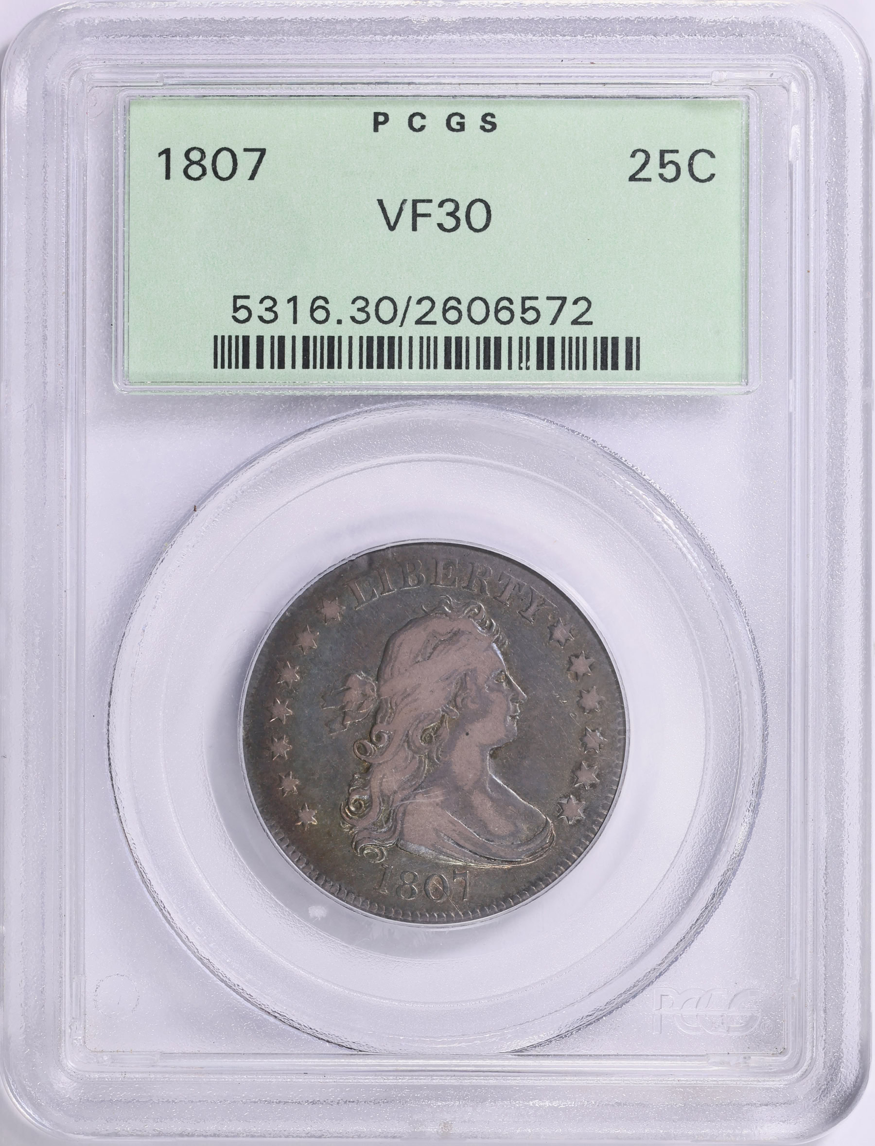 1807 Draped Bust Quarter PCGS VF-30 OGH (Toned) (Item 1907485 ...