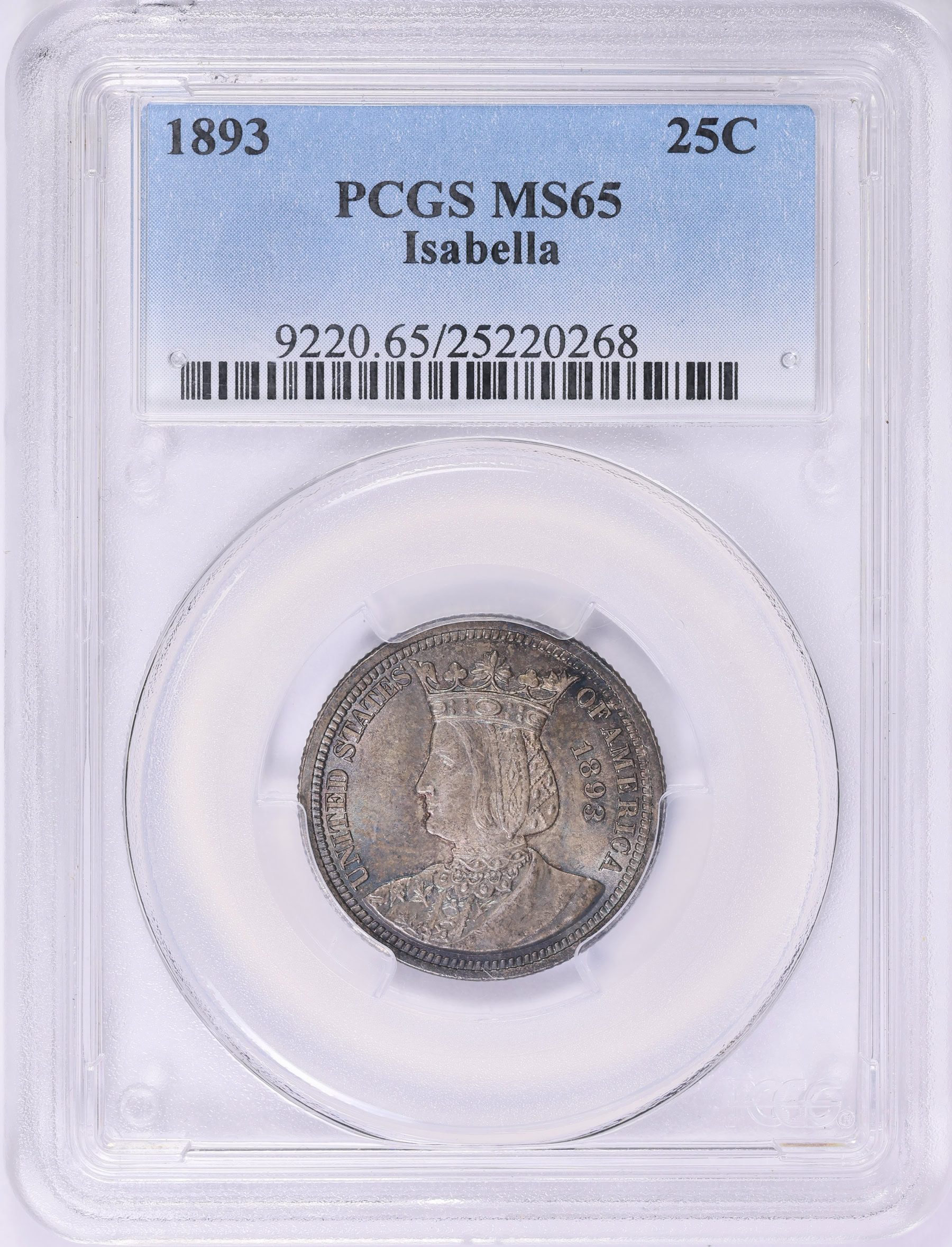 1893 World Columbian Exposition, Isabella Quarter PCGS MS-65 (Item ...