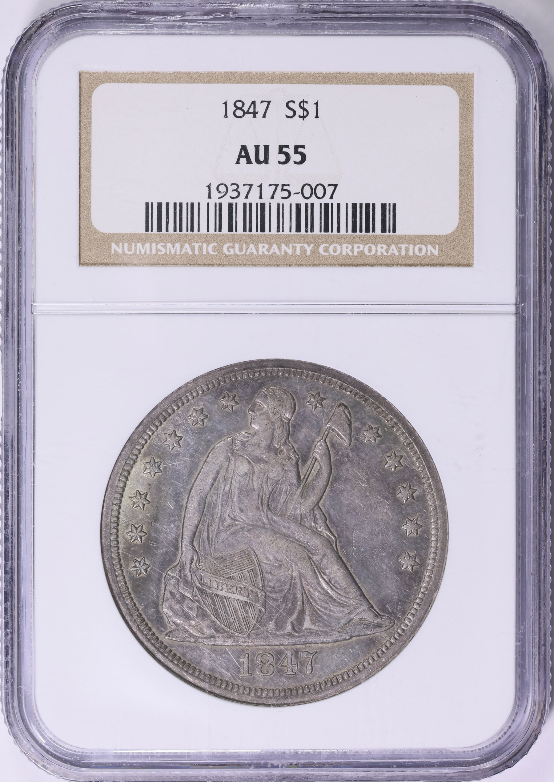 1847 Seated Liberty Silver Dollar NGC AU-55 (Item 1907515 ...