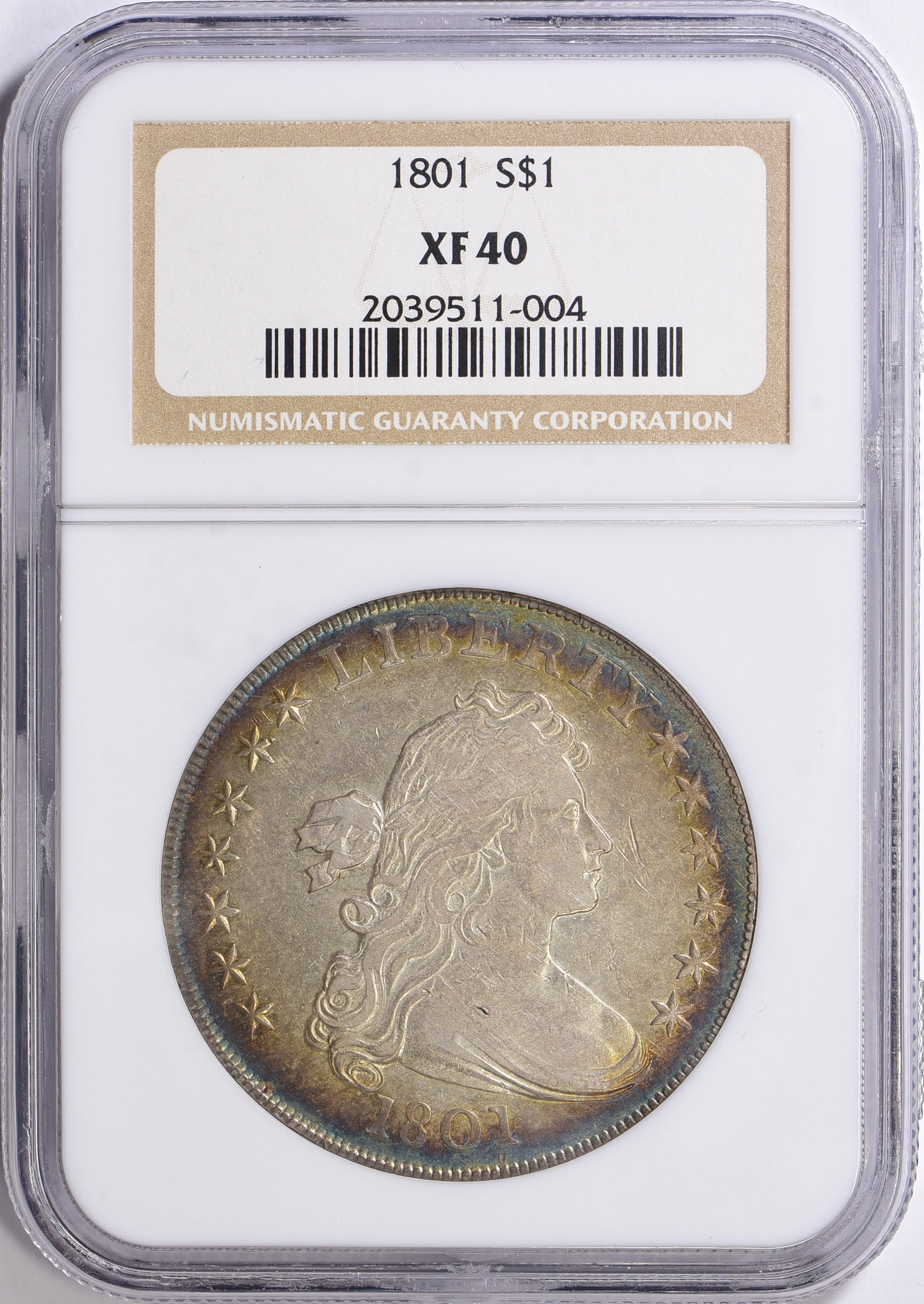 1801 Draped Bust Silver Dollar NGC XF-40 (Toned) (Item 1907520 ...
