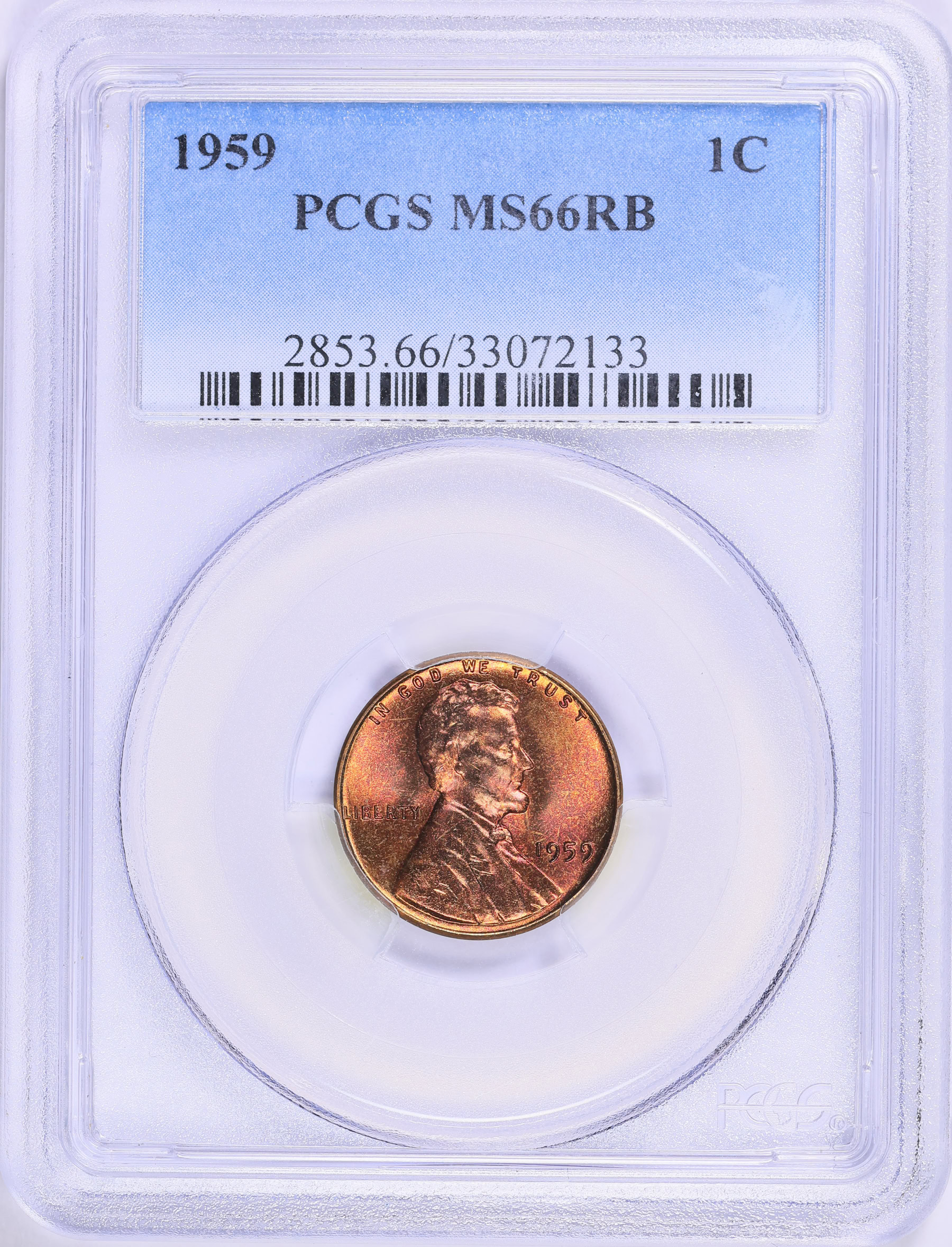 1959 Lincoln Cent PCGS MS-66 RB (Item 1907738) | GreatCollections Coin ...