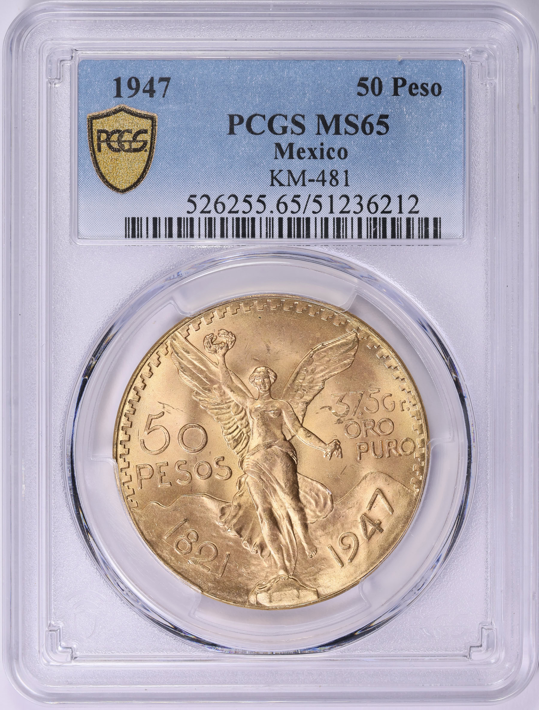 Mexico 1947 Gold 50 Pesos KM-481 PCGS MS-65 (AGW = 1.2057 oz.) (Item 1908594) | GreatCollections ...