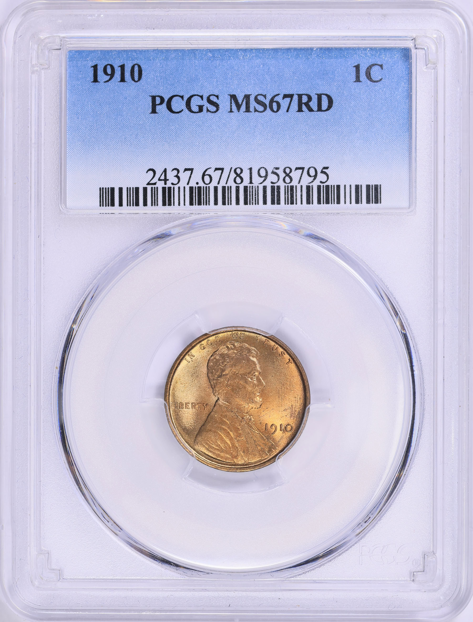 1910 Lincoln Cent PCGS MS-67 RD (Item 1908628) | GreatCollections Coin Auctions