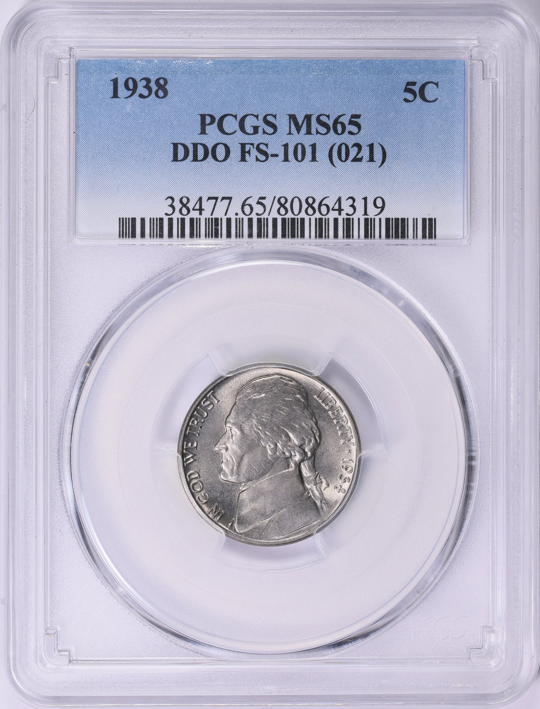 1938 Jefferson Nickel Doubled Die Obverse FS-101 (021) PCGS MS-65 (Item ...