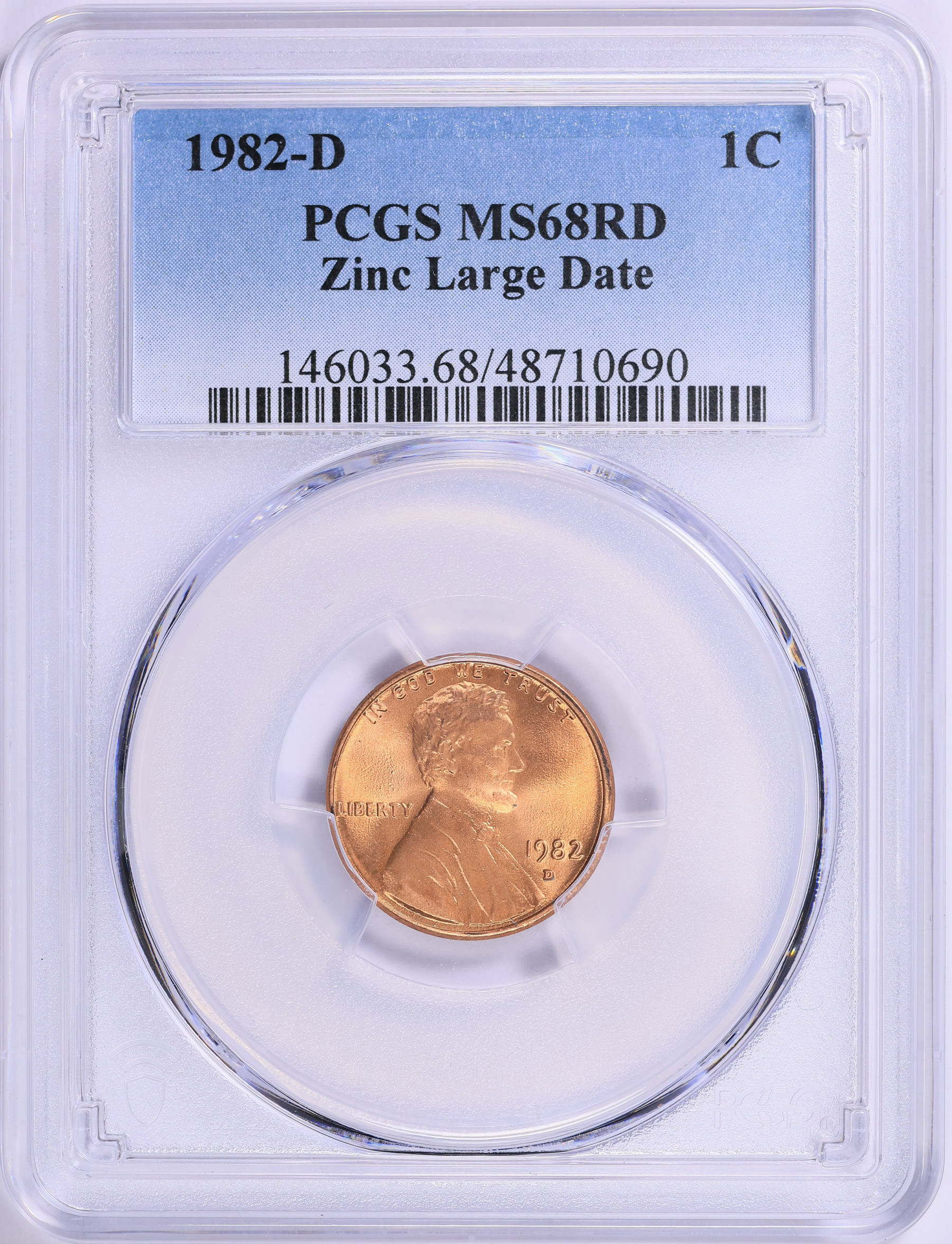 1982-D Lincoln Cent Zinc Large Date PCGS MS-68 RD (Item 1908808 ...