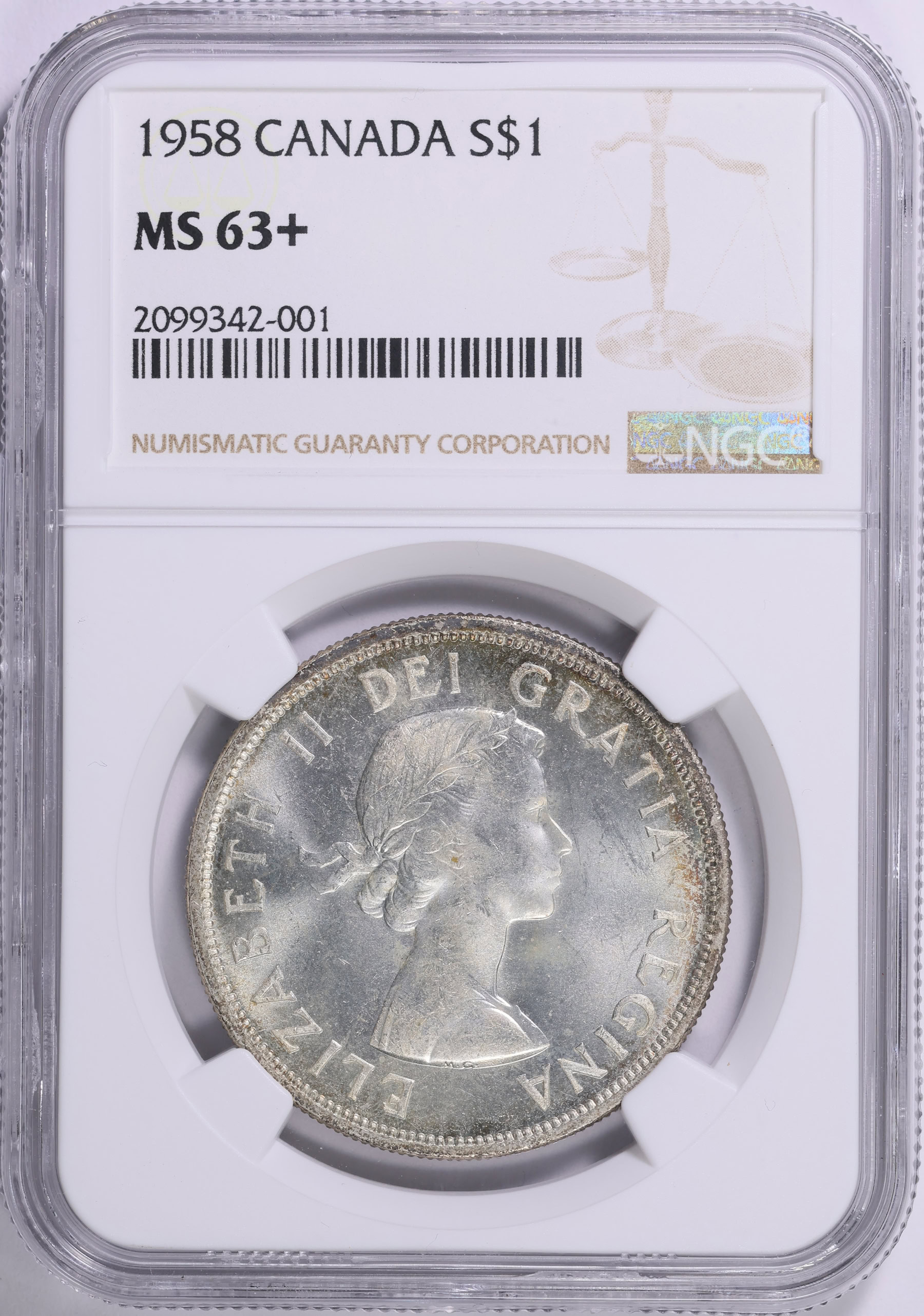Canada 1958 Silver Dollar British Columbia KM-55 NGC MS-63+ (Item ...