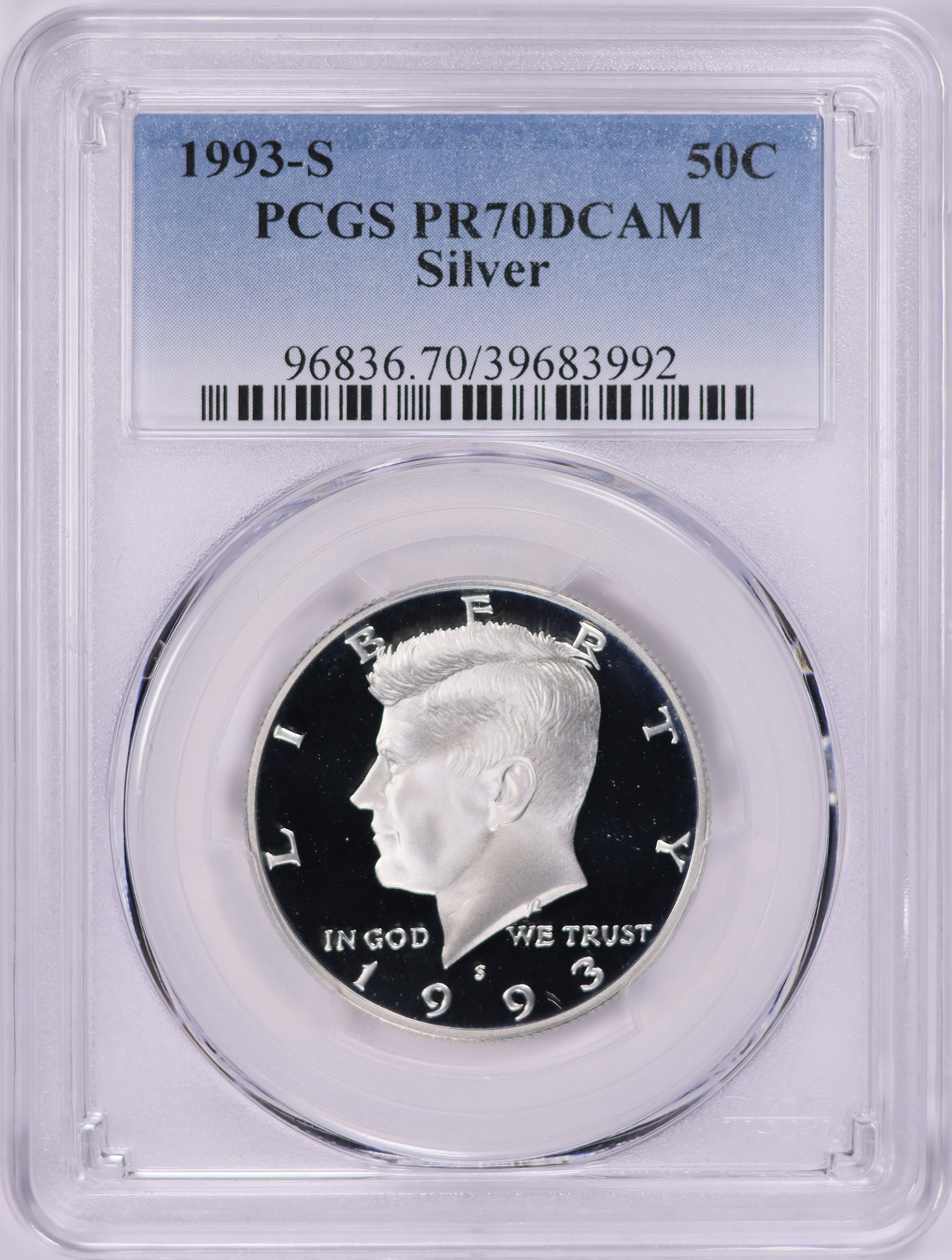1993-S Kennedy Half Dollar Silver PCGS Proof-70 DCAM (Item 1908881 ...