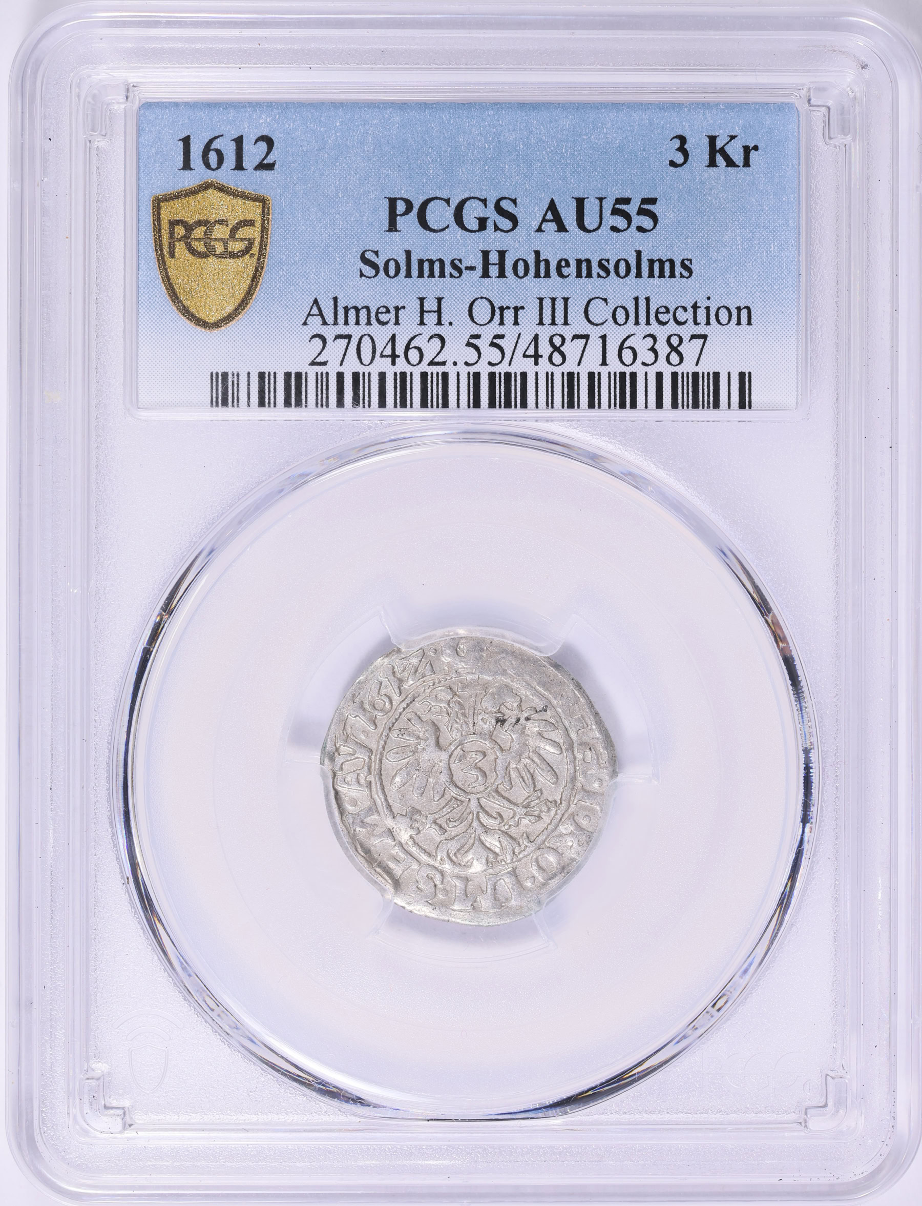 Germany - Solms-Hohensolms 1612 Silver 3 Kreuzer (Groschen) KM-41 PCGS ...