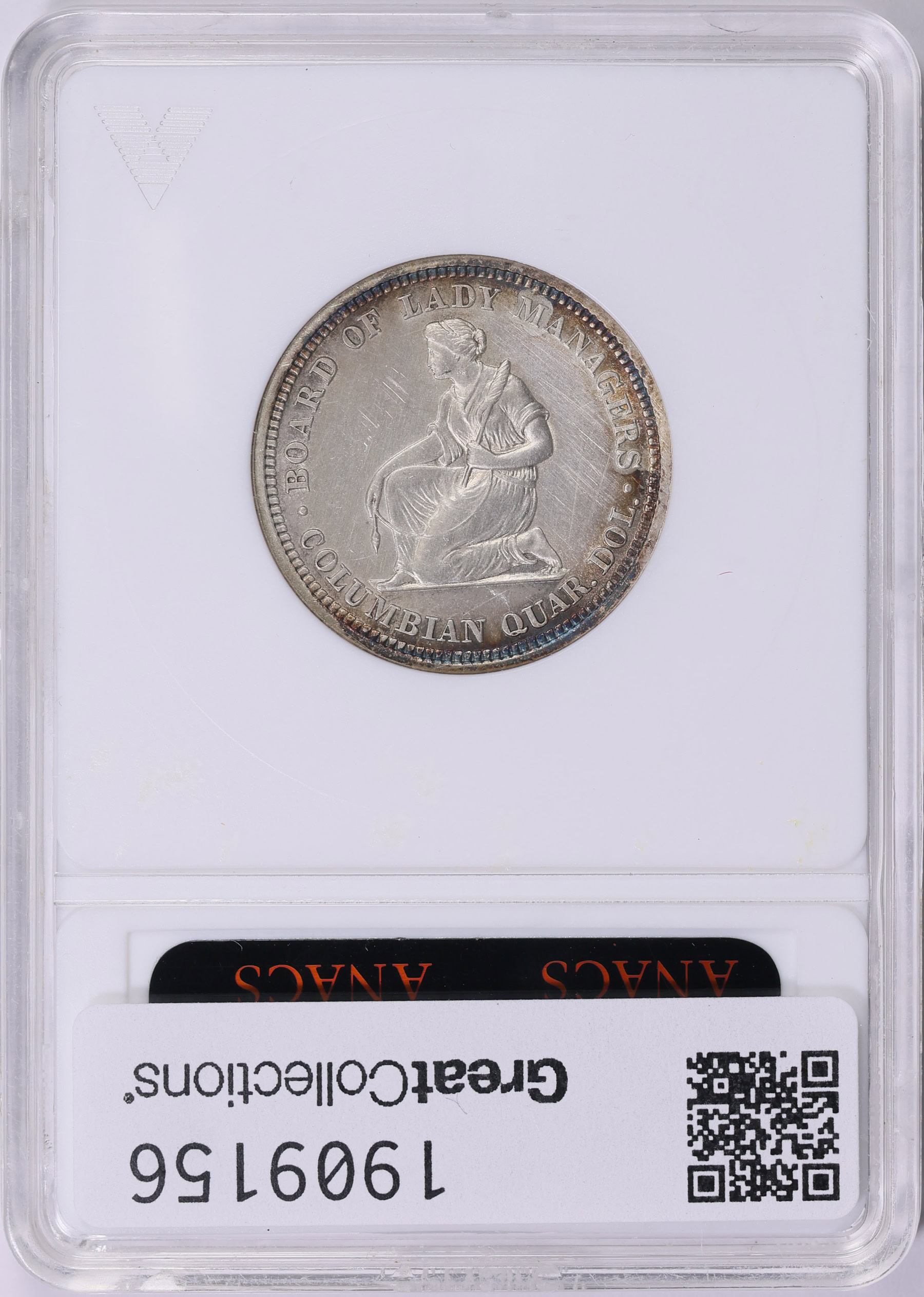 1893 World Columbian Exposition, Isabella Quarter ANACS Net AU-50 Unc ...