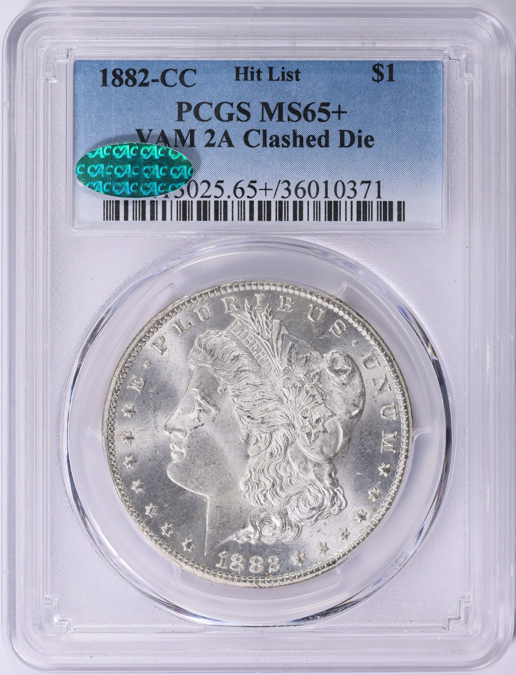 1882-CC Morgan Silver Dollar Clashed Die VAM-2A Hit List PCGS MS-65 ...