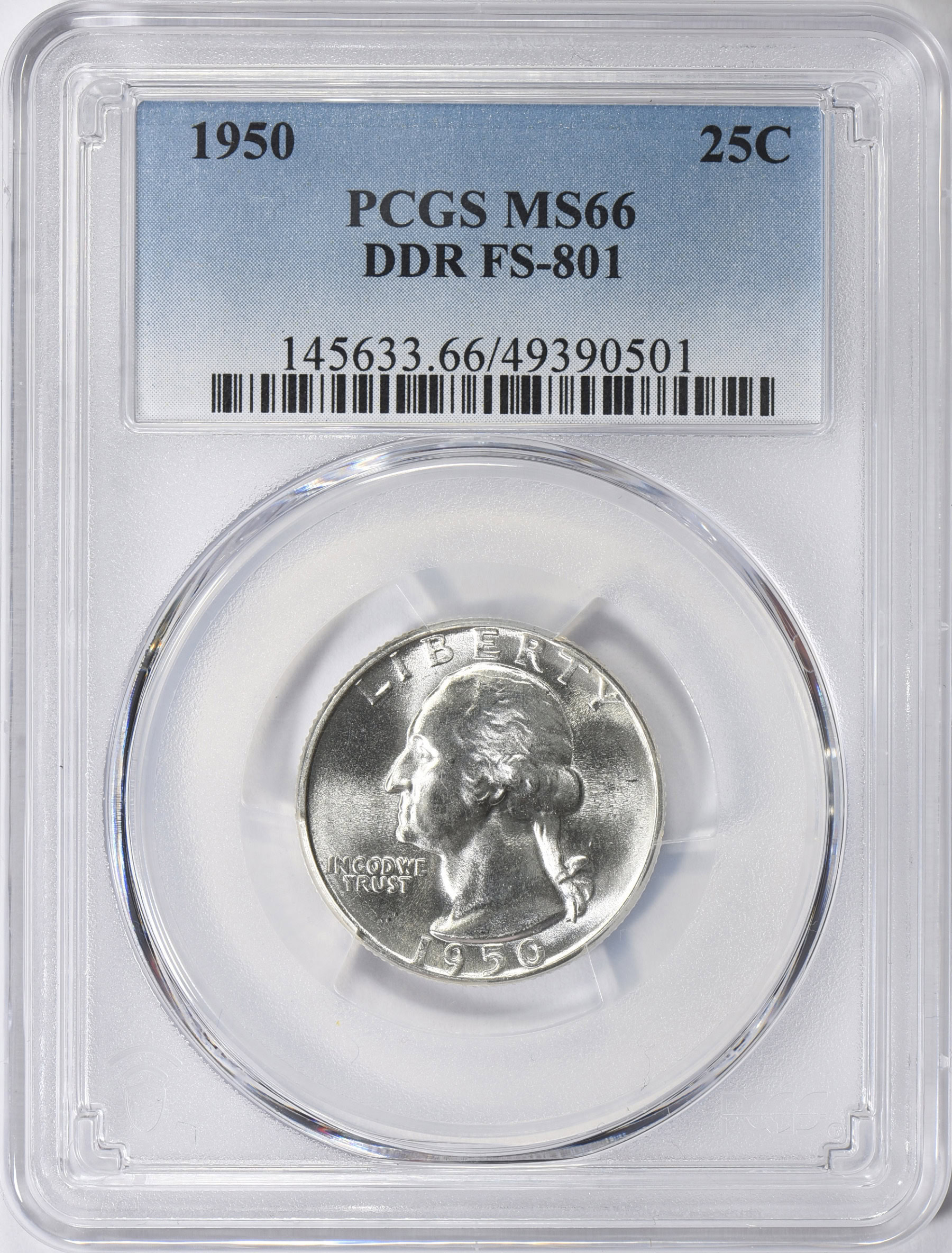 1950 Washington Quarter Doubled Die Reverse FS-801 PCGS MS-66 (Item ...