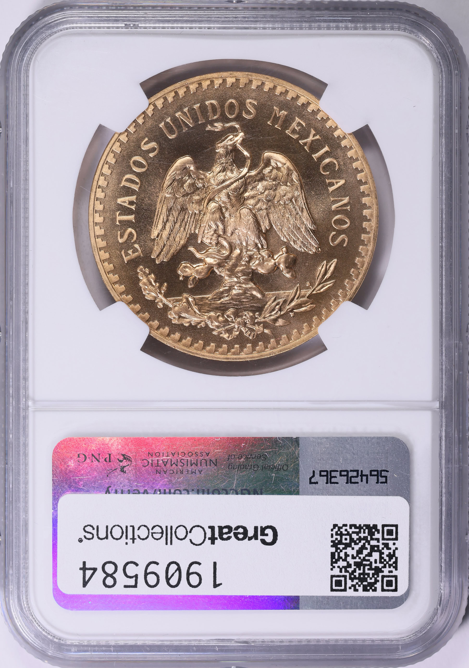 Mexico 1947 Gold 50 Pesos New Die Restrike KM-481 NGC MS-70 (AGW = 1. ...