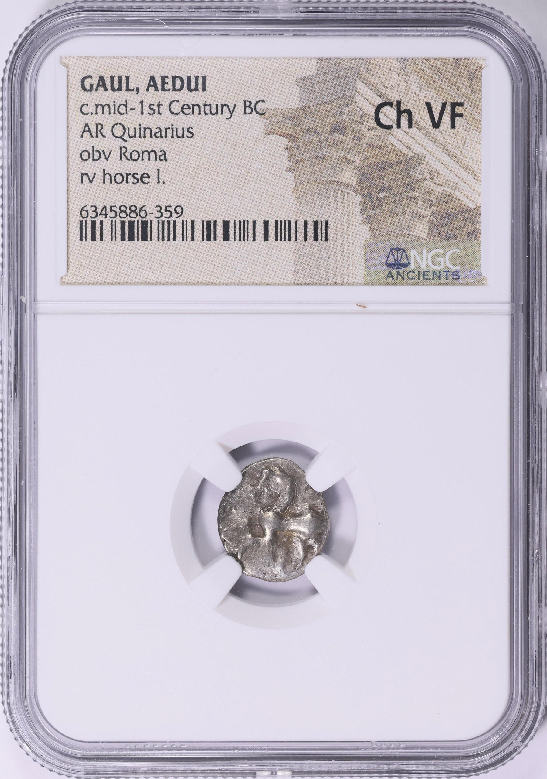 Ancient Gaul, Aedui c.mid-1st Century B.C. AR Quinarius NGC Ch VF ...