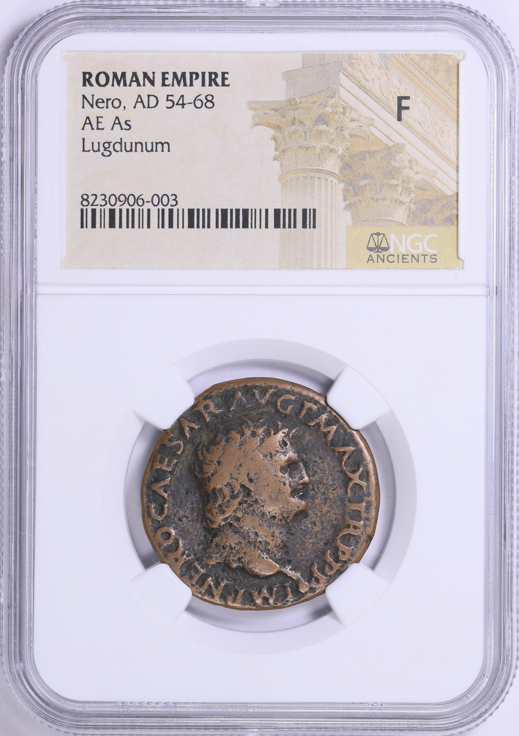Ancient Roman Empire, Nero (A.D. 54-68) A.D. 66 AE As Lugdunum Mint NGC F | Cert #8230906-003 ...