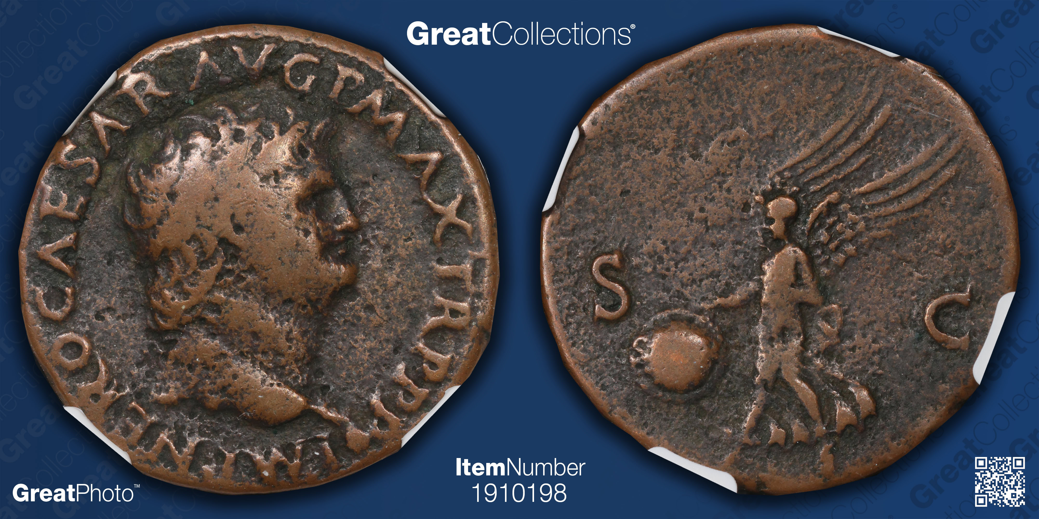 Ancient Roman Empire, Nero (A.D. 54-68) A.D. 66 AE As Lugdunum Mint NGC F | Cert #8230906-003 ...