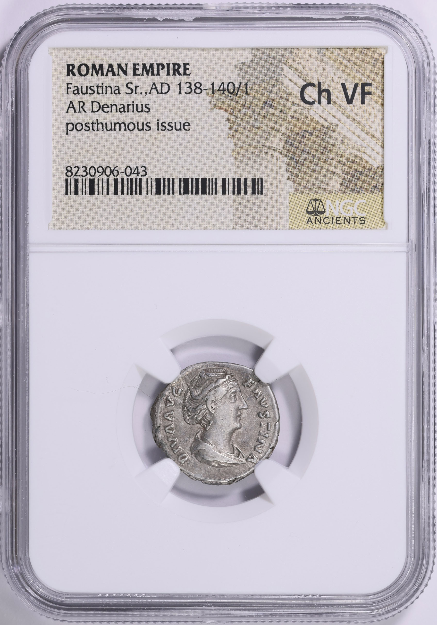 Ancient Roman Empire, Diva Faustina Senior (Died A.D. 141) A.D. 147 AR ...