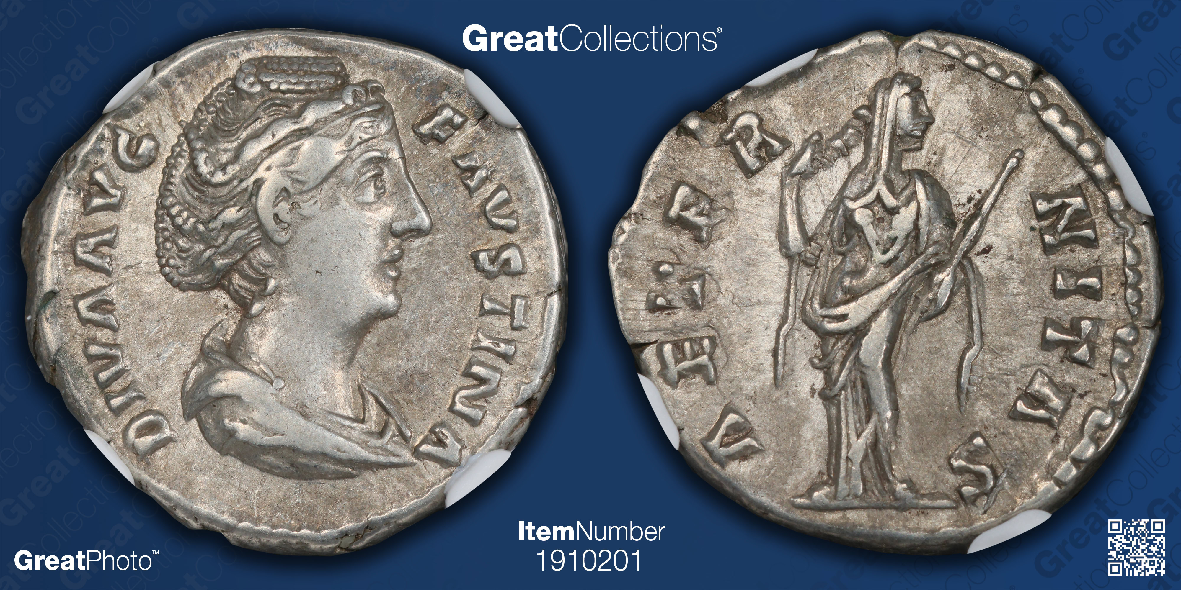 Ancient Roman Empire, Diva Faustina Senior (Died A.D. 141) A.D. 147 AR ...