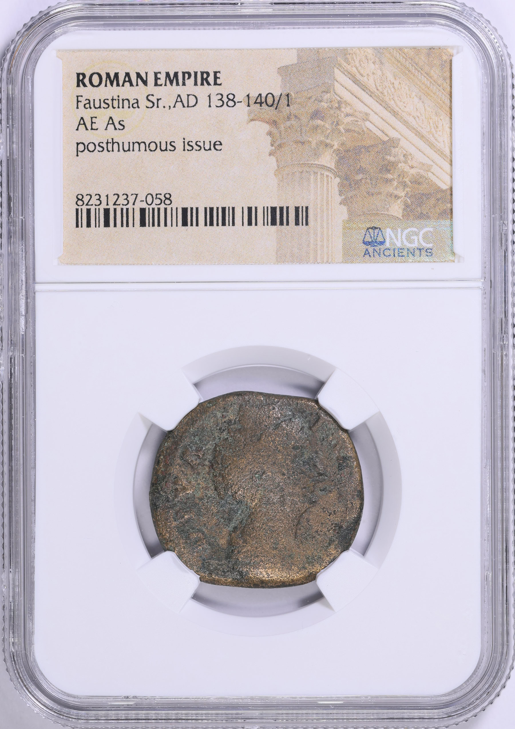 Ancient Roman Empire, Diva Faustina Senior (Died A.D. 141) c.A.D. 145 ...