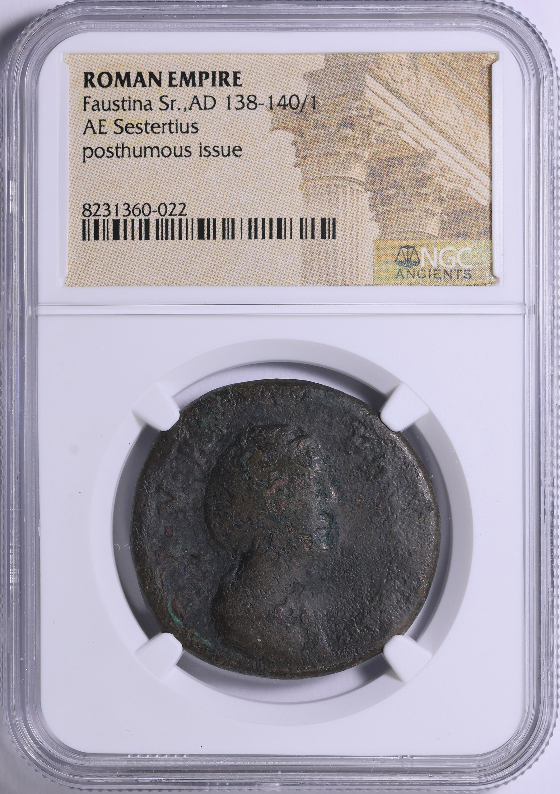 Ancient Roman Empire, Diva Faustina Senior (Died A.D. 141) c.A.D. 146 ...