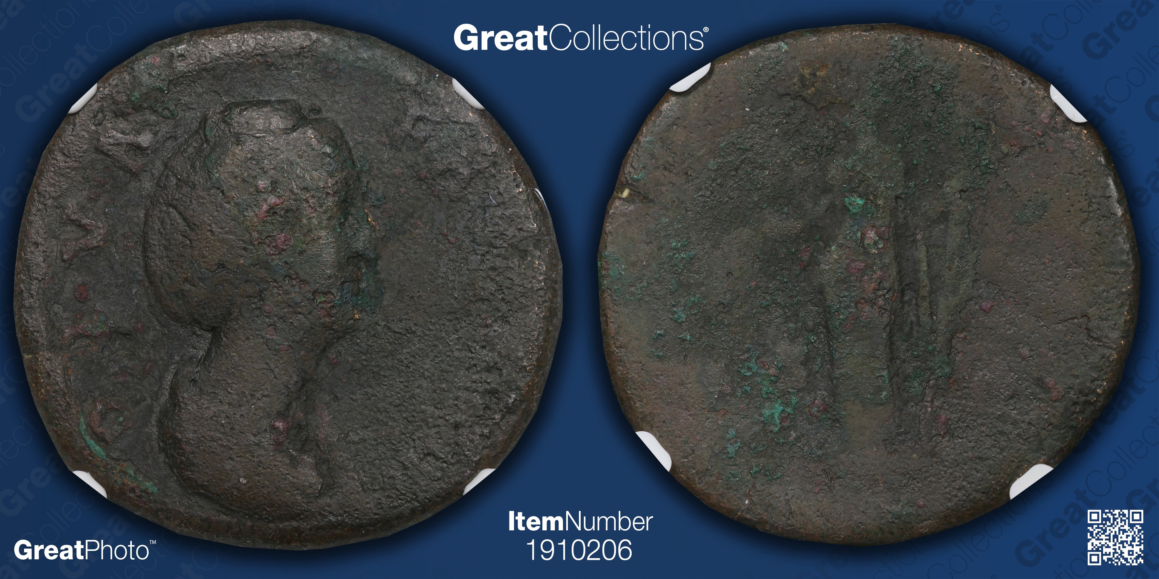 Ancient Roman Empire, Diva Faustina Senior (Died A.D. 141) c.A.D. 146 ...
