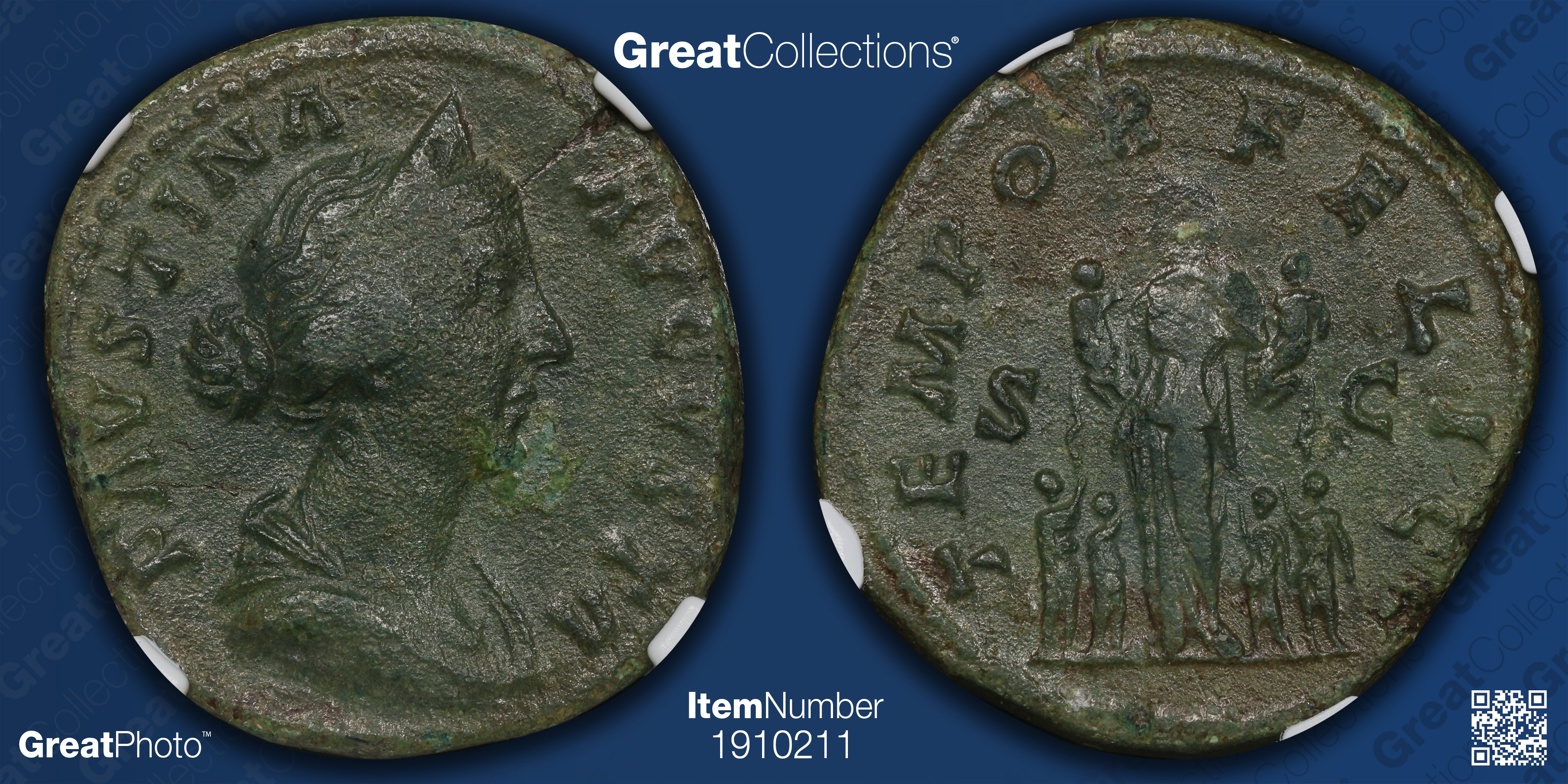 Ancient Roman Empire, Faustina Junior Augusta (A.D. 147-176) AE As Rome ...