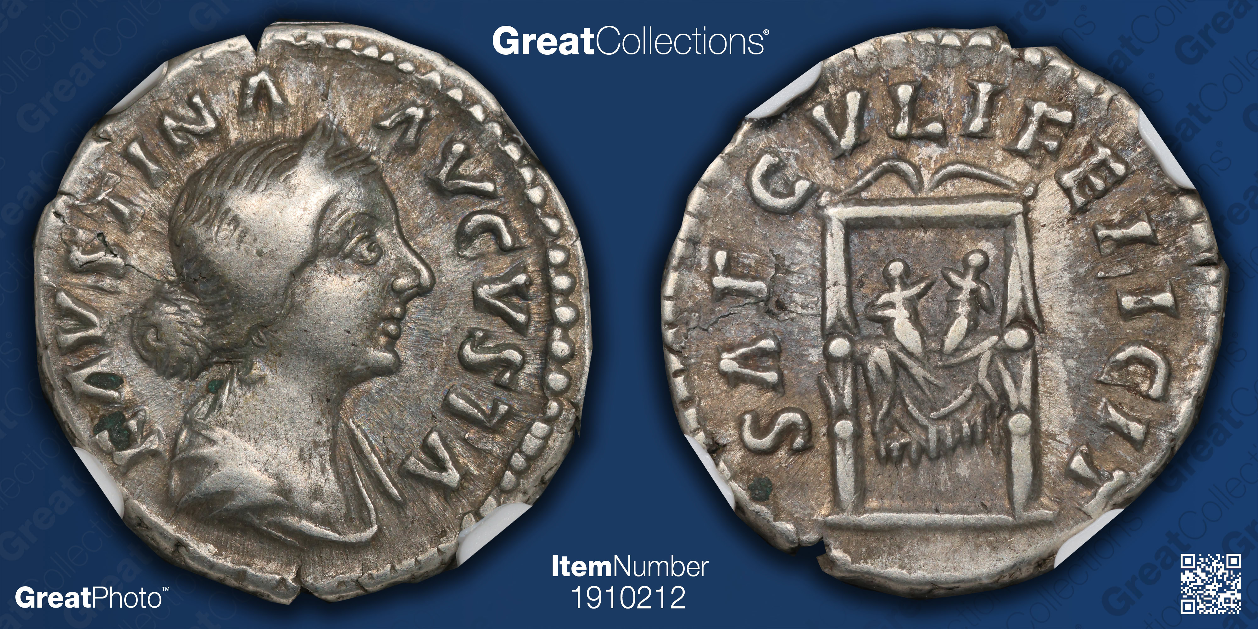 Ancient Roman Empire, Faustina Junior Augusta (A.D. 147-176) c.A.D. 167 ...