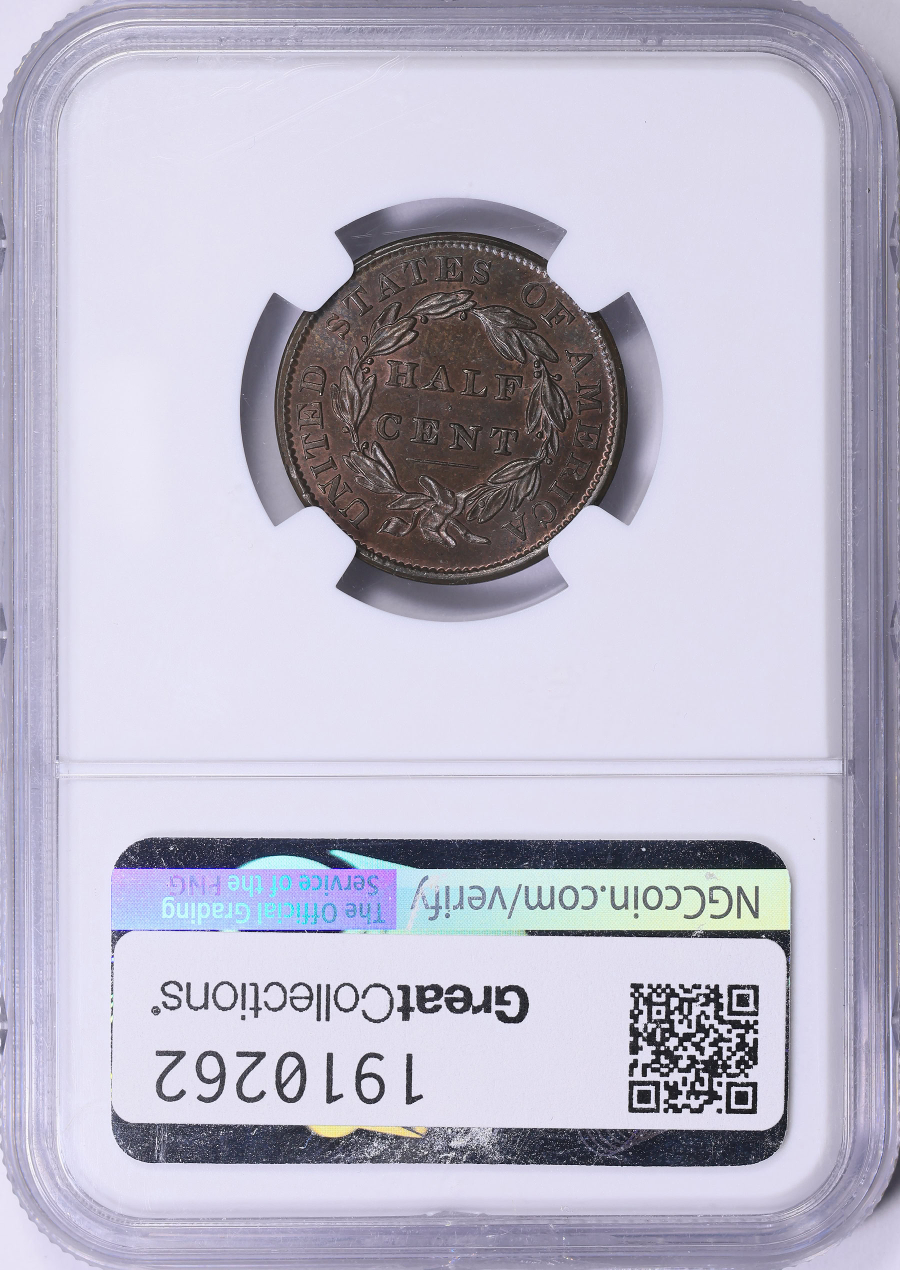 1833 Classic Half Cent Cohen 1 NGC MS-64 BN (Item 1910262 ...