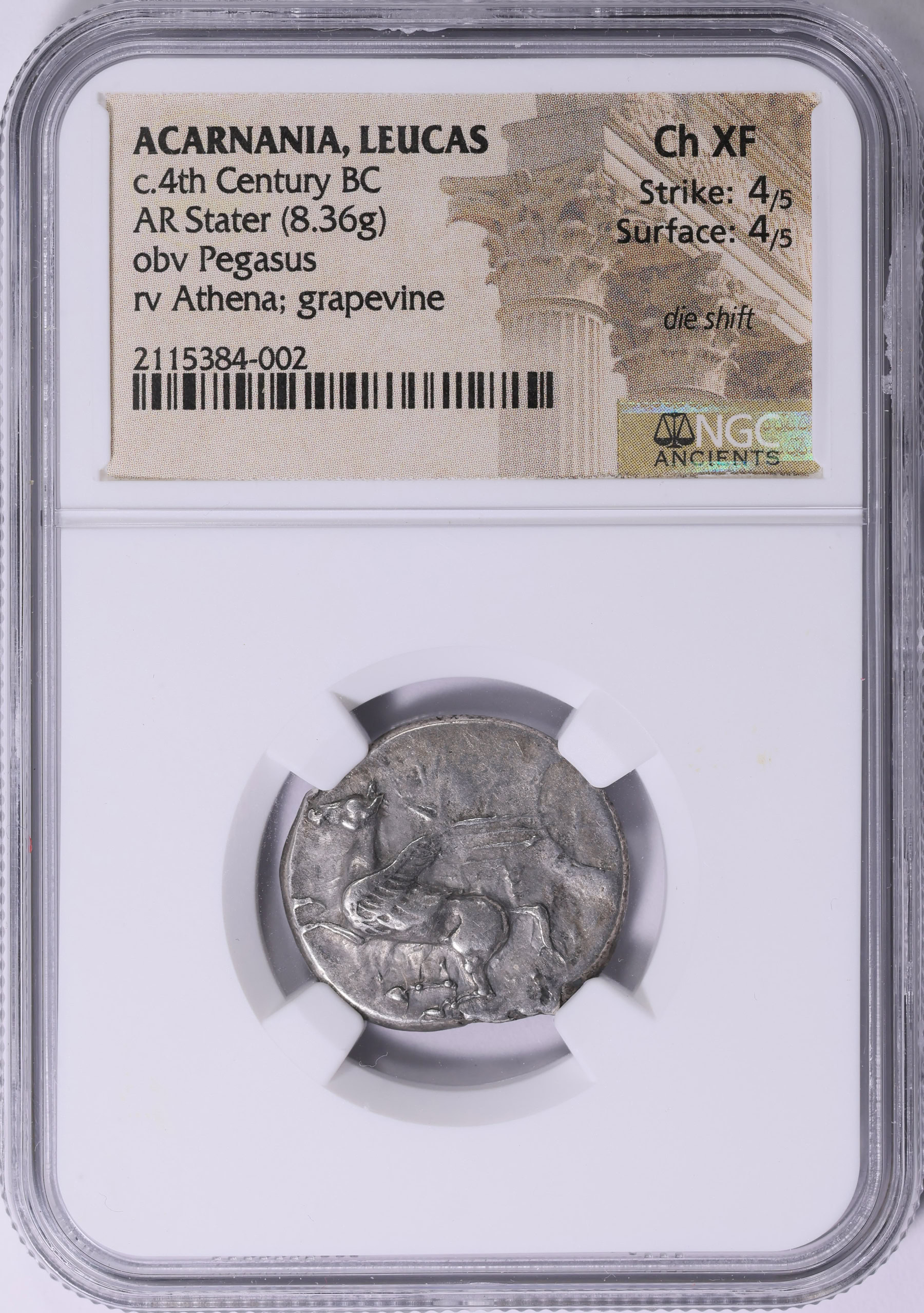 Ancient Acarnania, Leucas c.4th Century B.C. AR Stater (8.36gms) NGC Ch ...