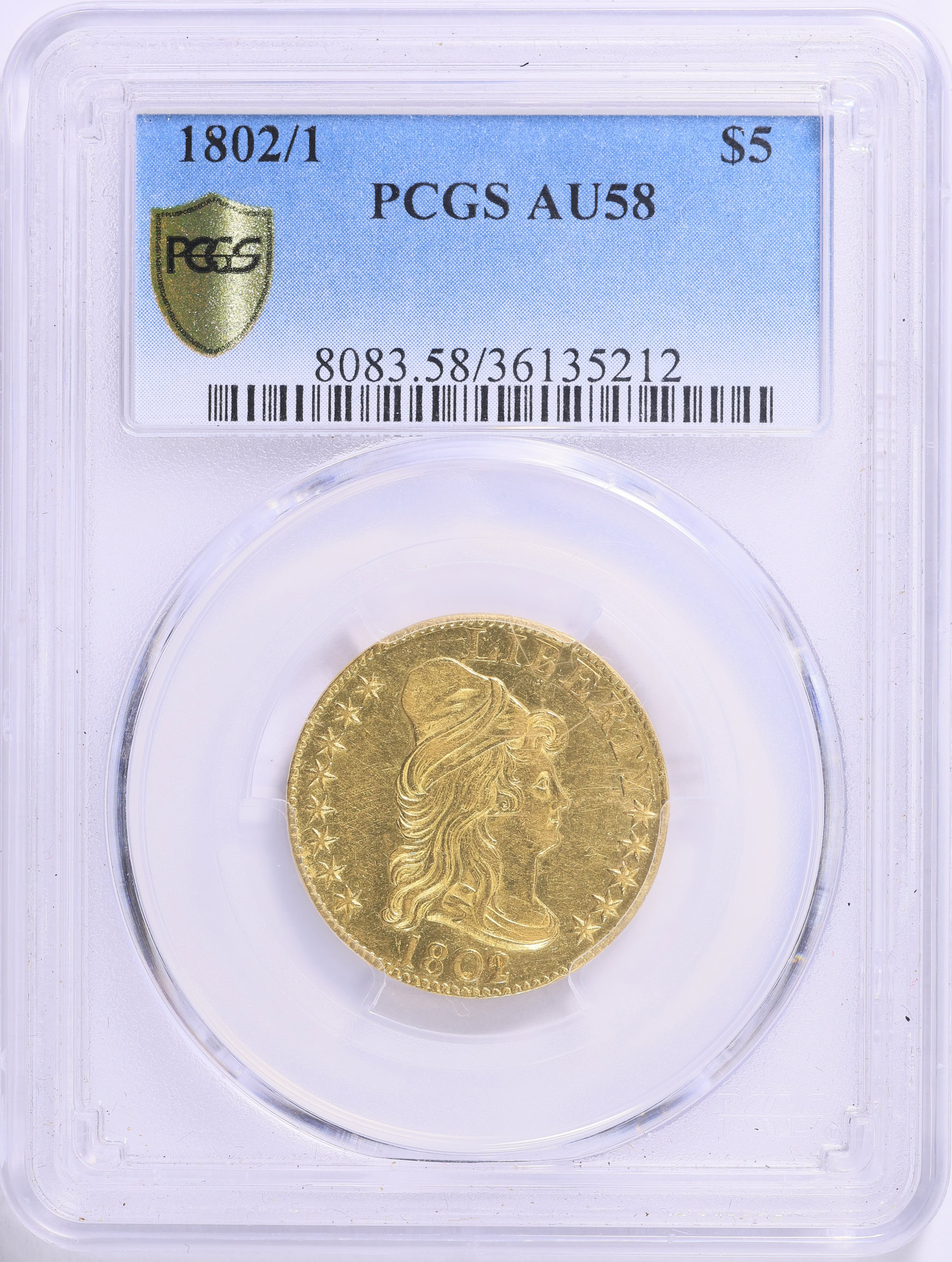 1802/1 Capped Bust Right Gold Half Eagle PCGS AU-58 (Item 1910570 ...