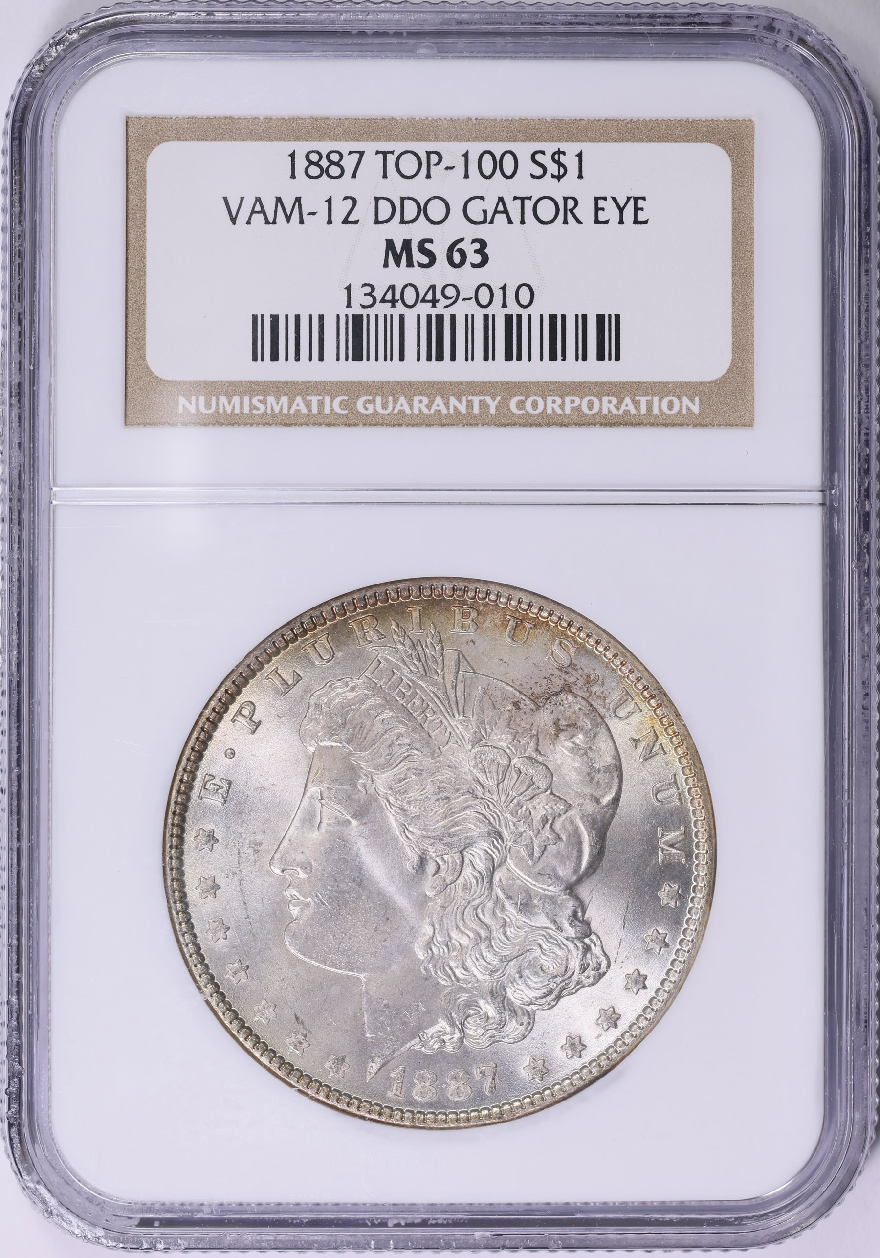 1887 Morgan Silver Dollar Alligator Eye VAM-12 DDO Top 100 NGC MS-63 ...