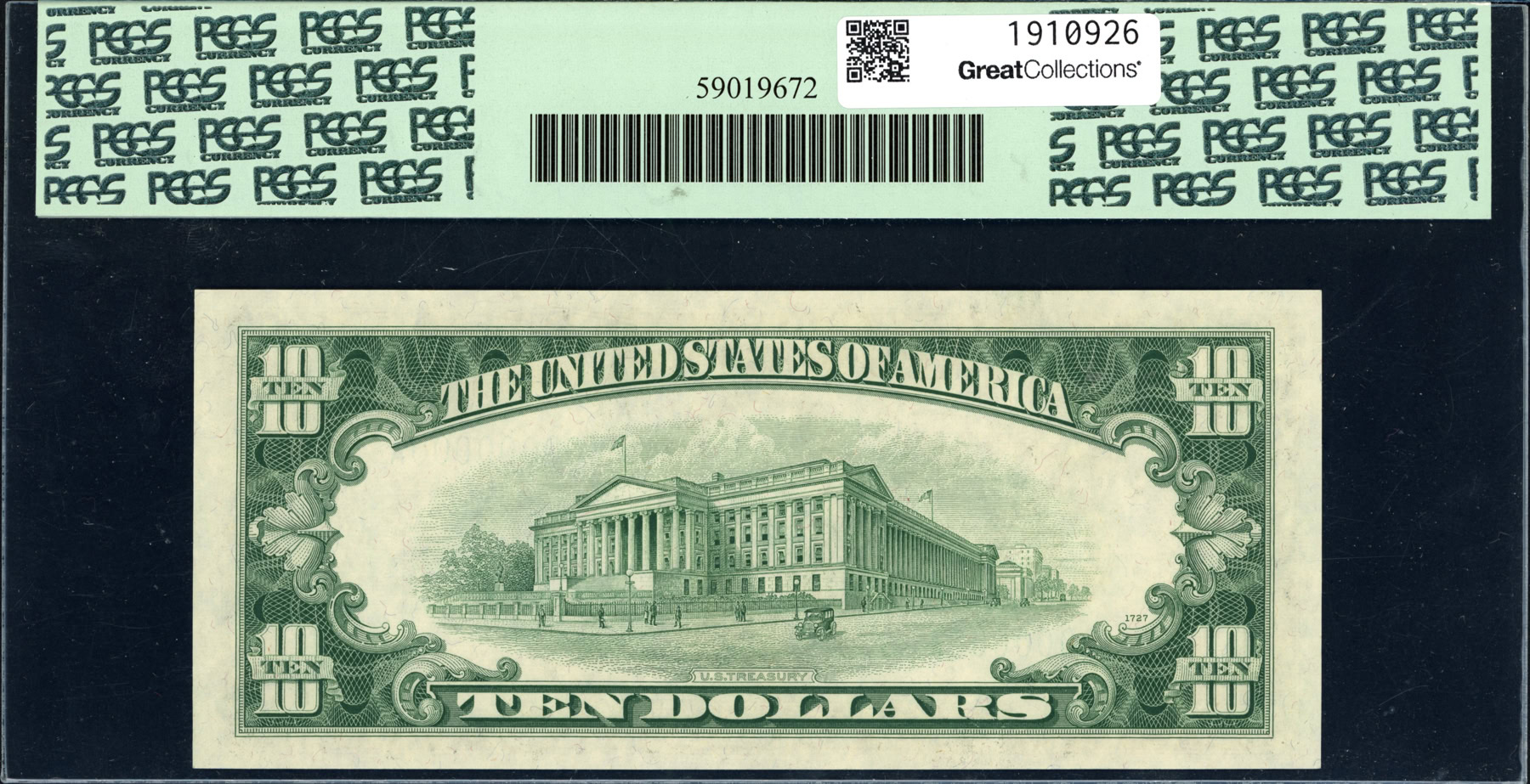 Fr. 2009-K (KA Block) 1934D $10 Dallas Federal Reserve Solid 0s Serial ...