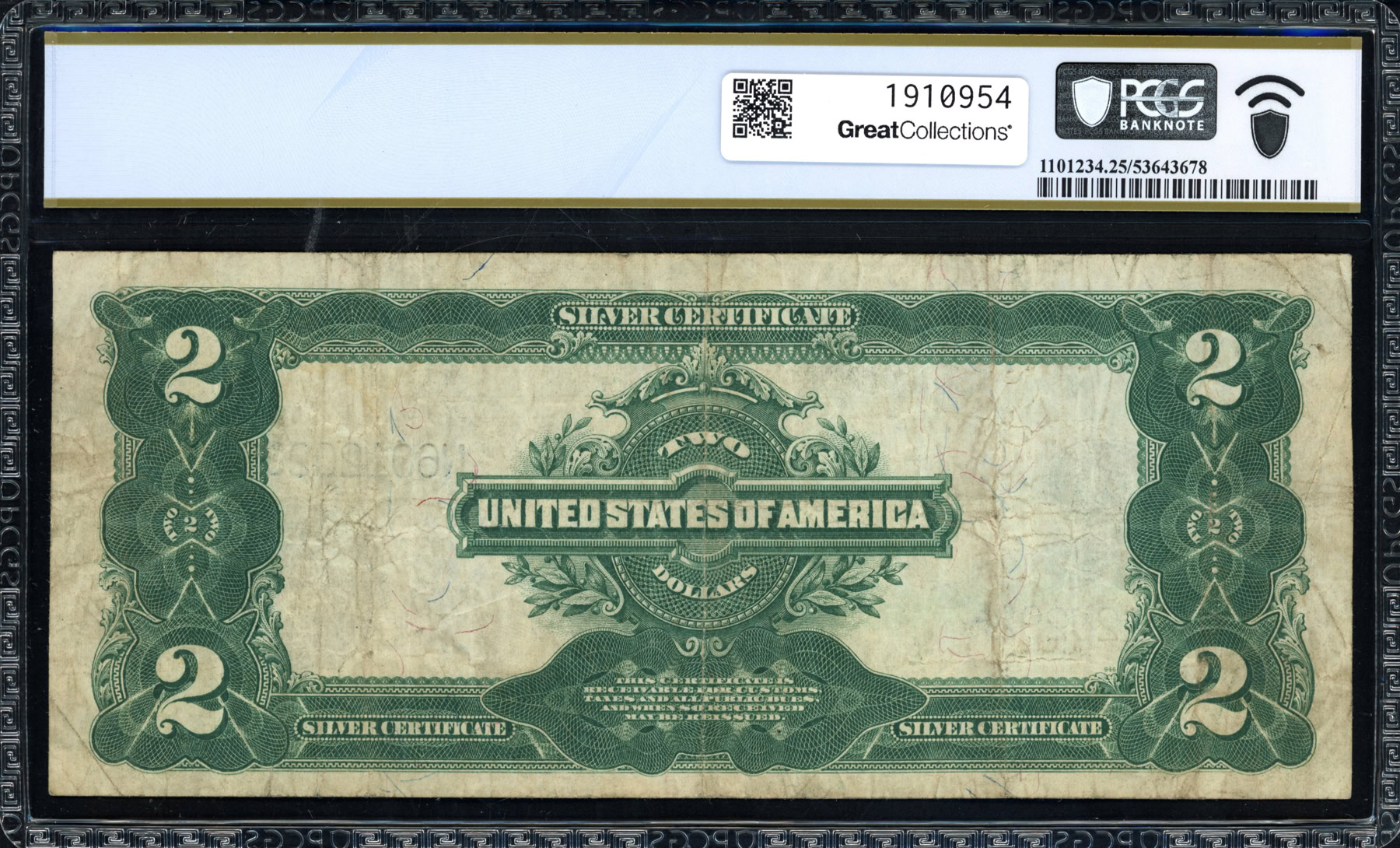 Fr. 257 1899 $2 Silver Certificate Note Elliott / Burke PCGS Banknote ...