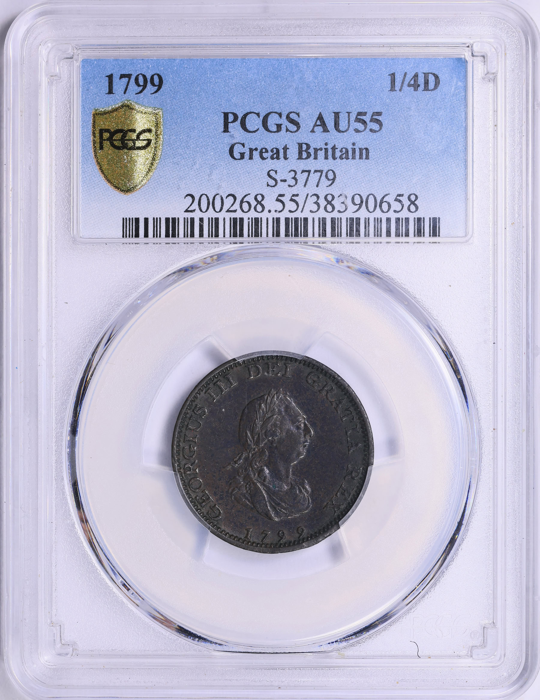 Great Britain 1799 Farthing KM-646 PCGS AU-55 (Item 1911159 ...