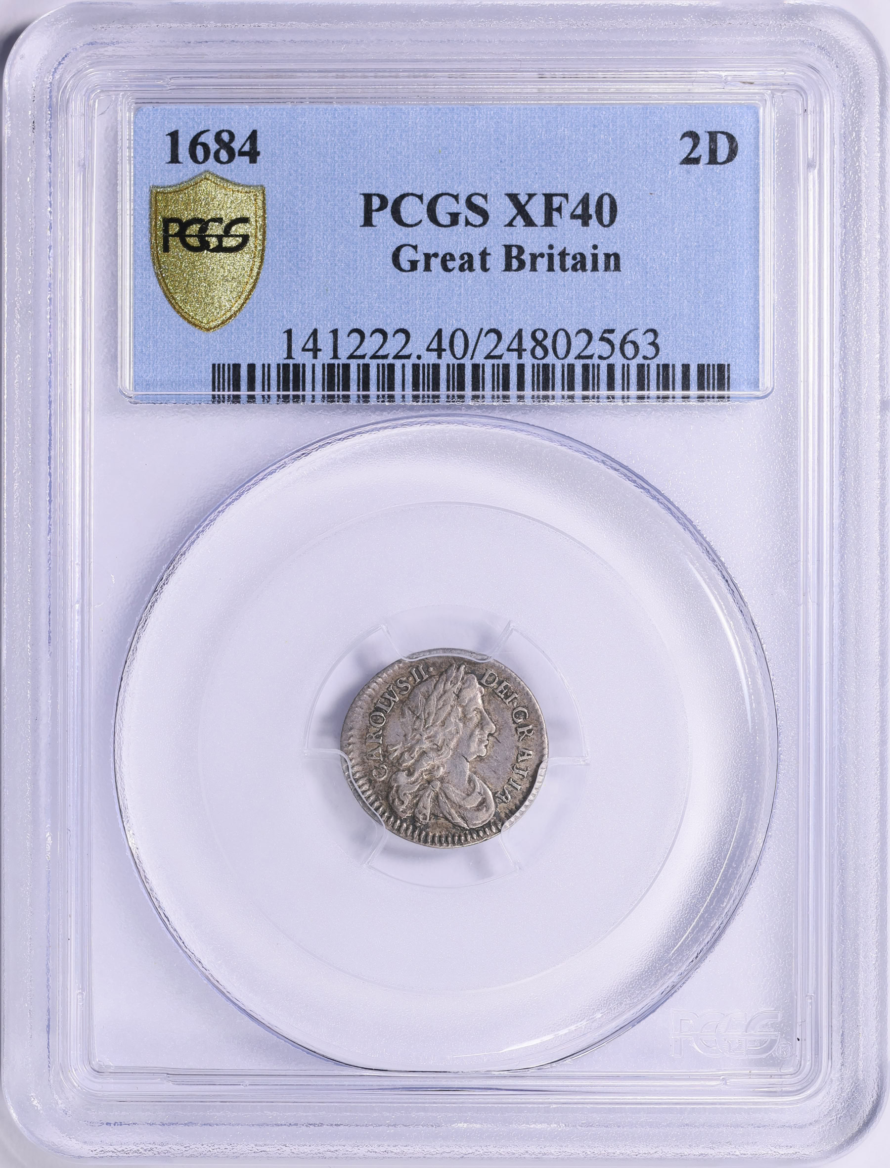 Great Britain 1684 Silver 2 Pence (1/2 Groat) KM-429 PCGS XF-40 (Item ...
