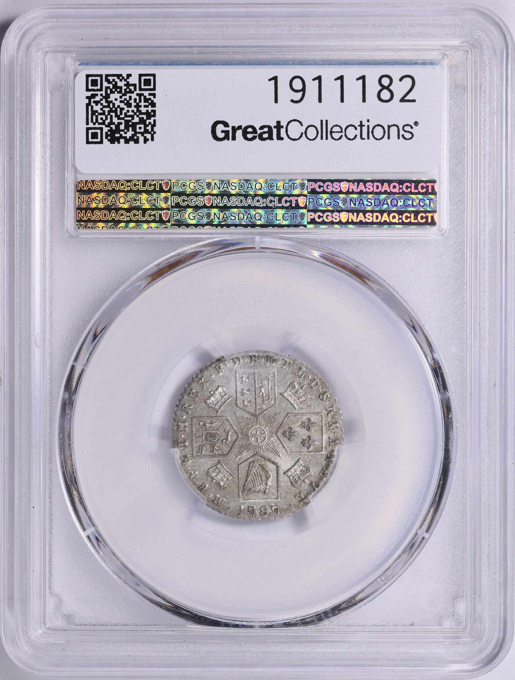 Great Britain 1787 Silver 6 Pence No Hearts KM-606.1 PCGS MS-62 (Item ...