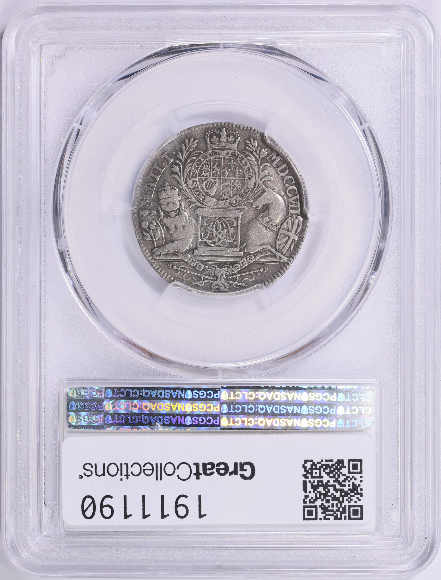 Great Britain 1707 Silver 26mm Act of Union Medal PCGS SP Genuine XF ...