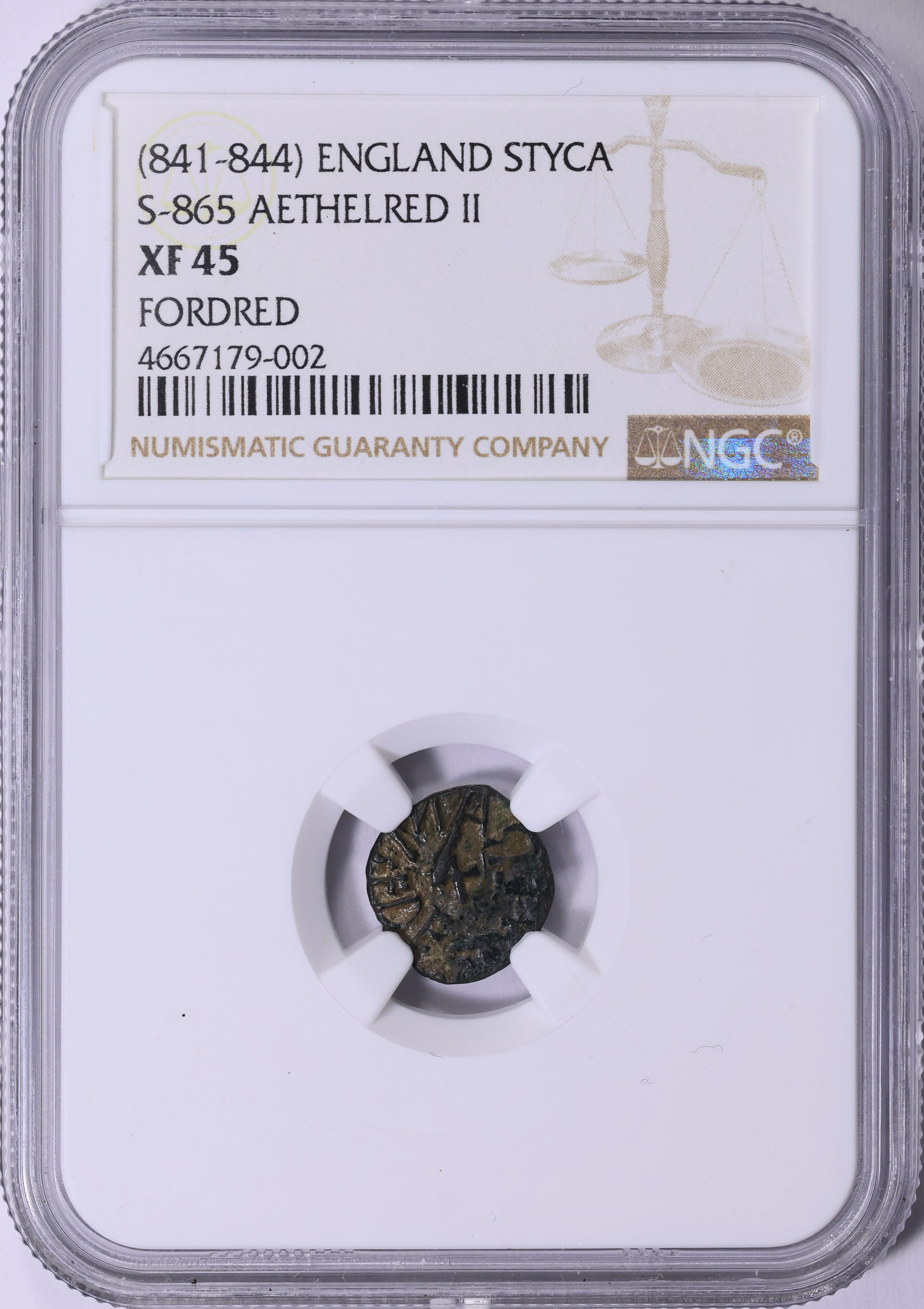 Great Britain - Northumbria ND (841-844) Styca of Aethelred II Fordred ...