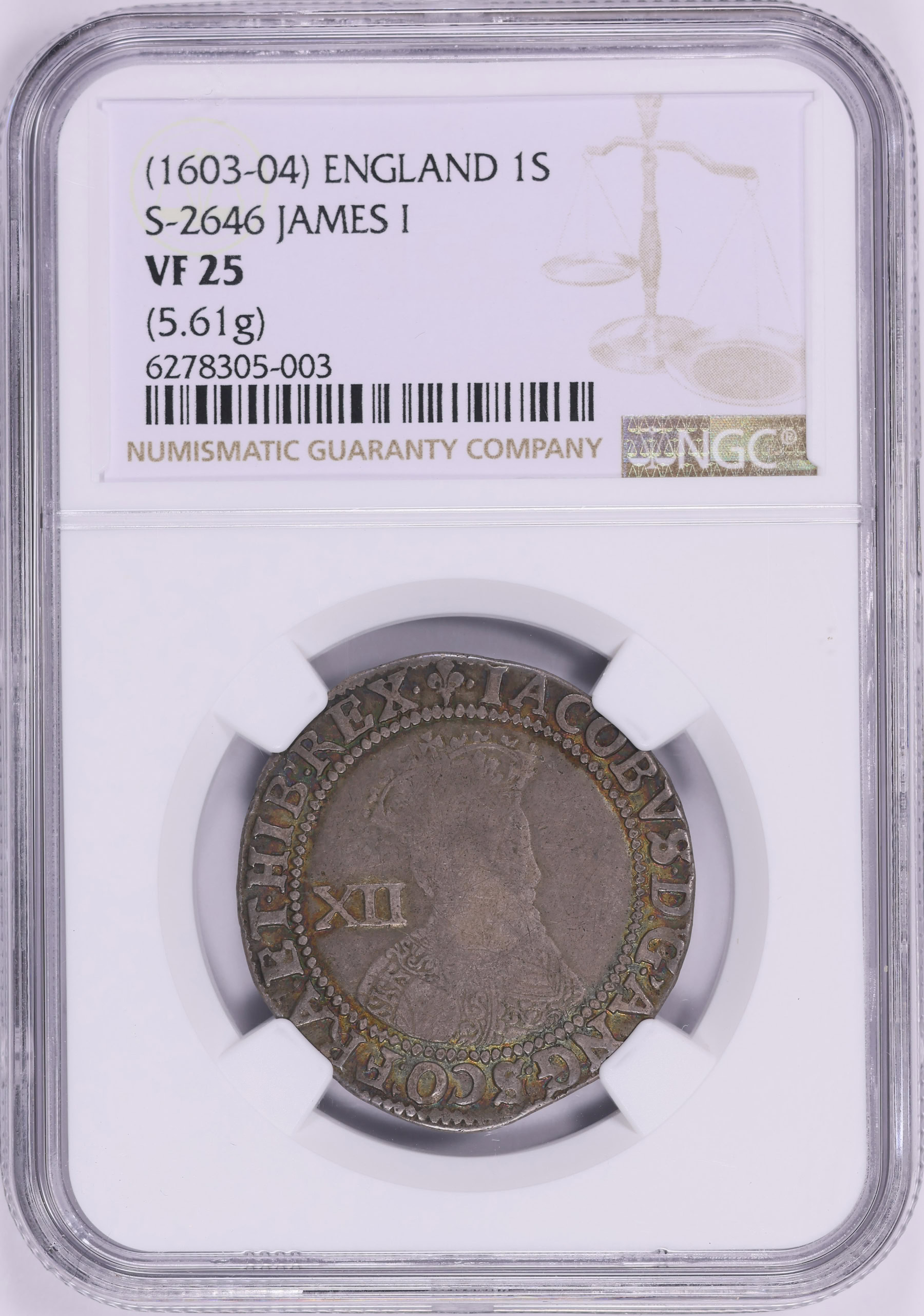 Great Britain ND (1603-04) Silver Shilling of James I Second Bust, Lis ...