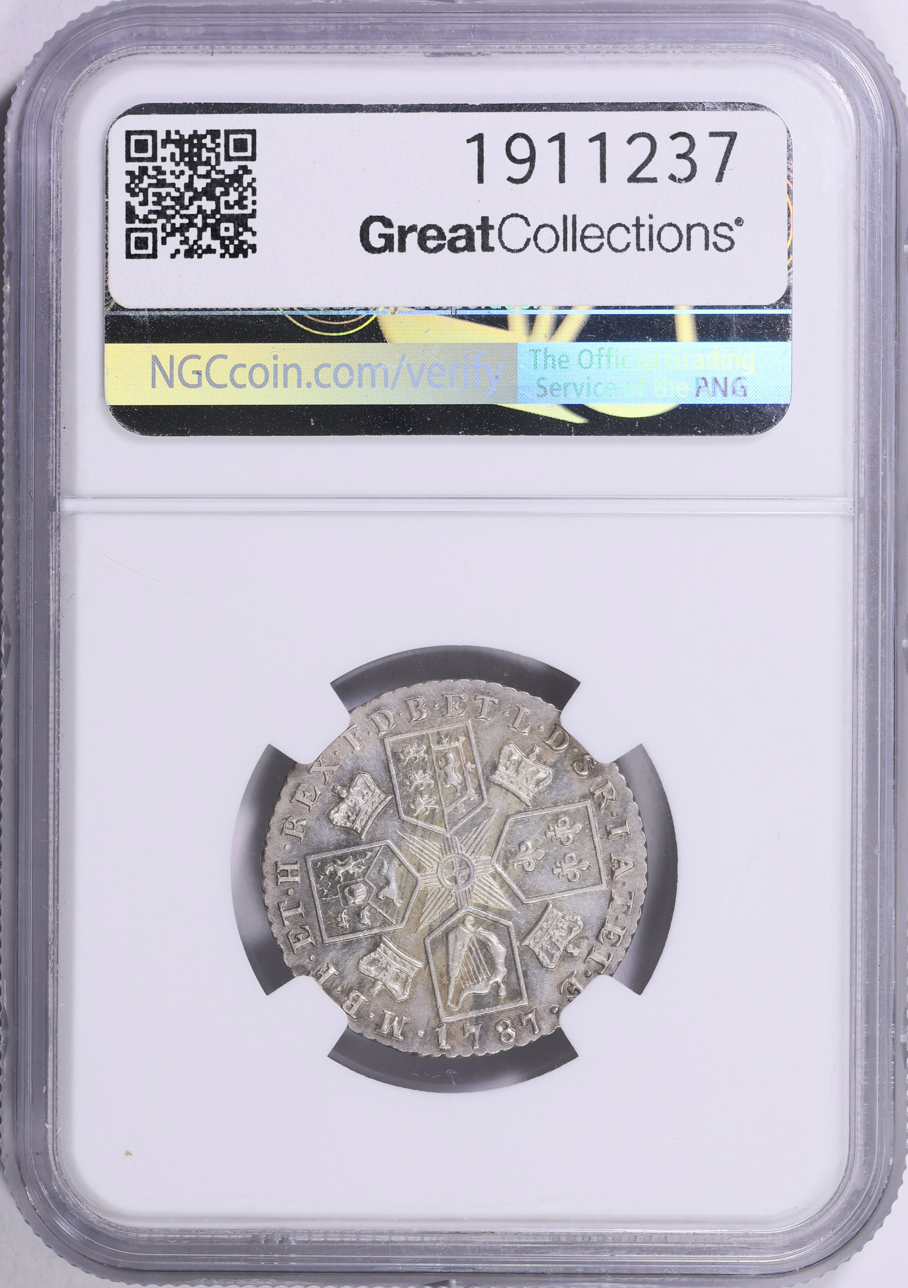 Great Britain 1787 Silver Shilling With Hearts KM-607.2 NGC Unc Details ...