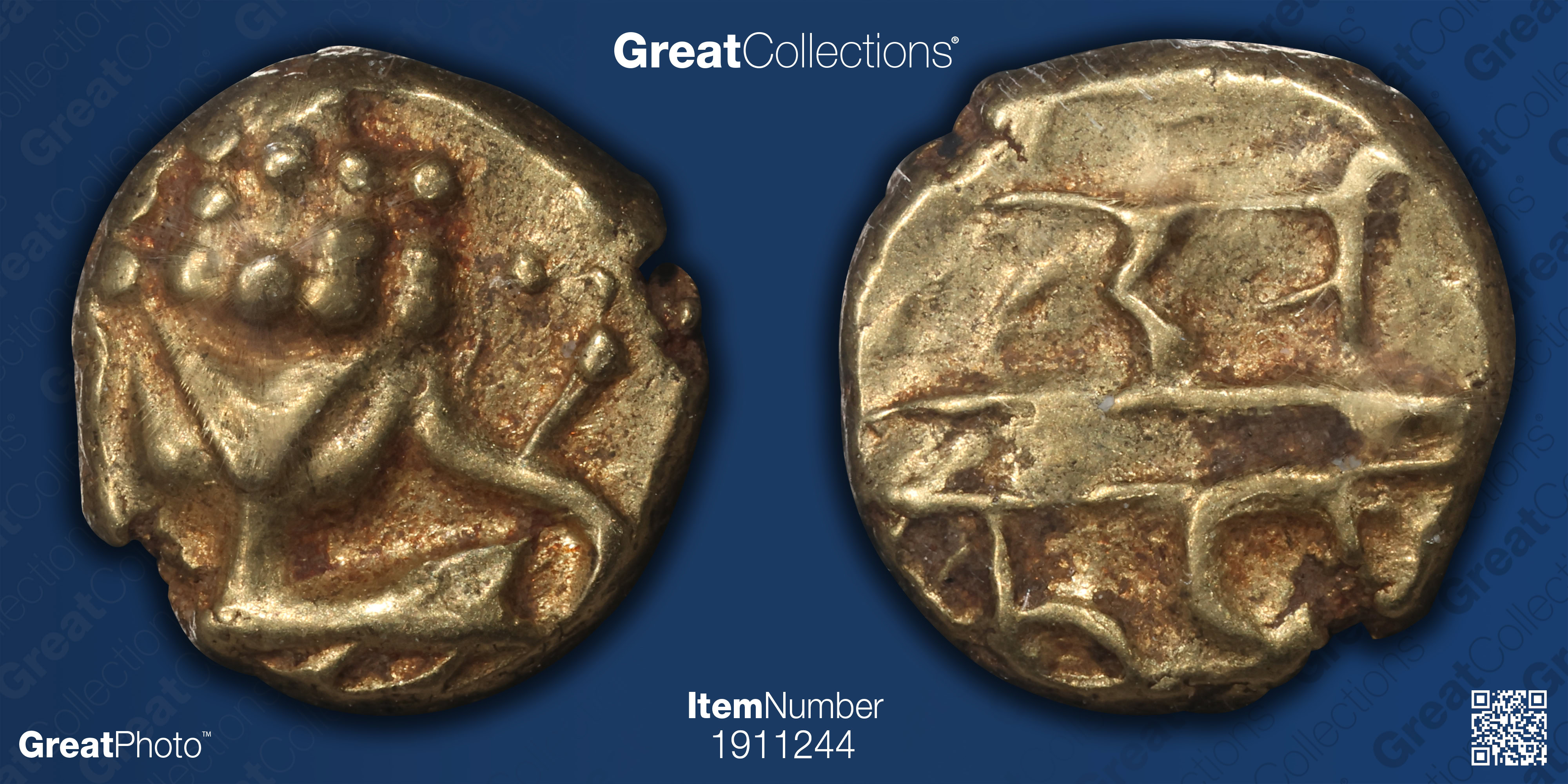 India - Mysore ND (1638-1812) Gold Fanam Kanthirava NGC AU-58 (Item ...
